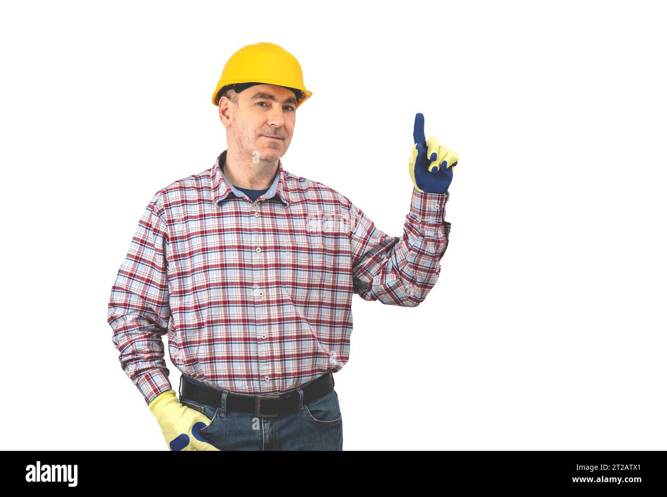 man showing direction with his hand. Portrait of a sman pointing ...