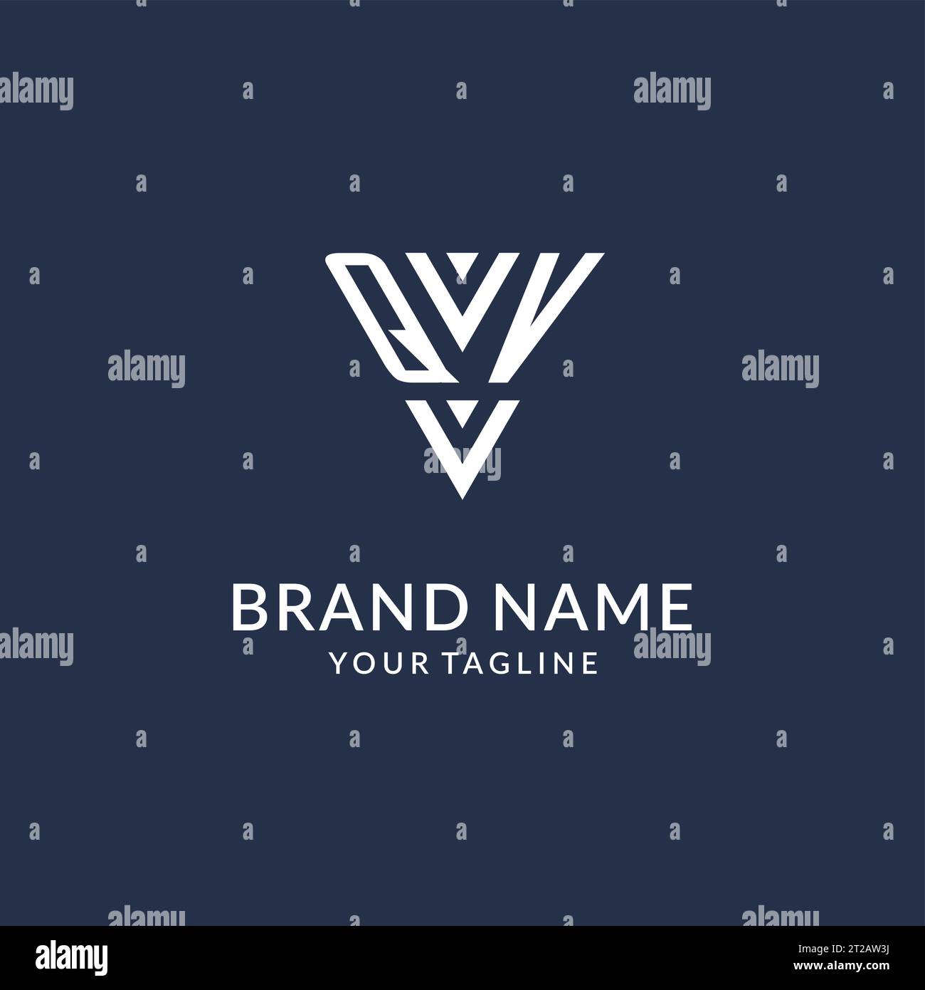 QV triangle monogram logo design ideas, creative initial letter logo ...