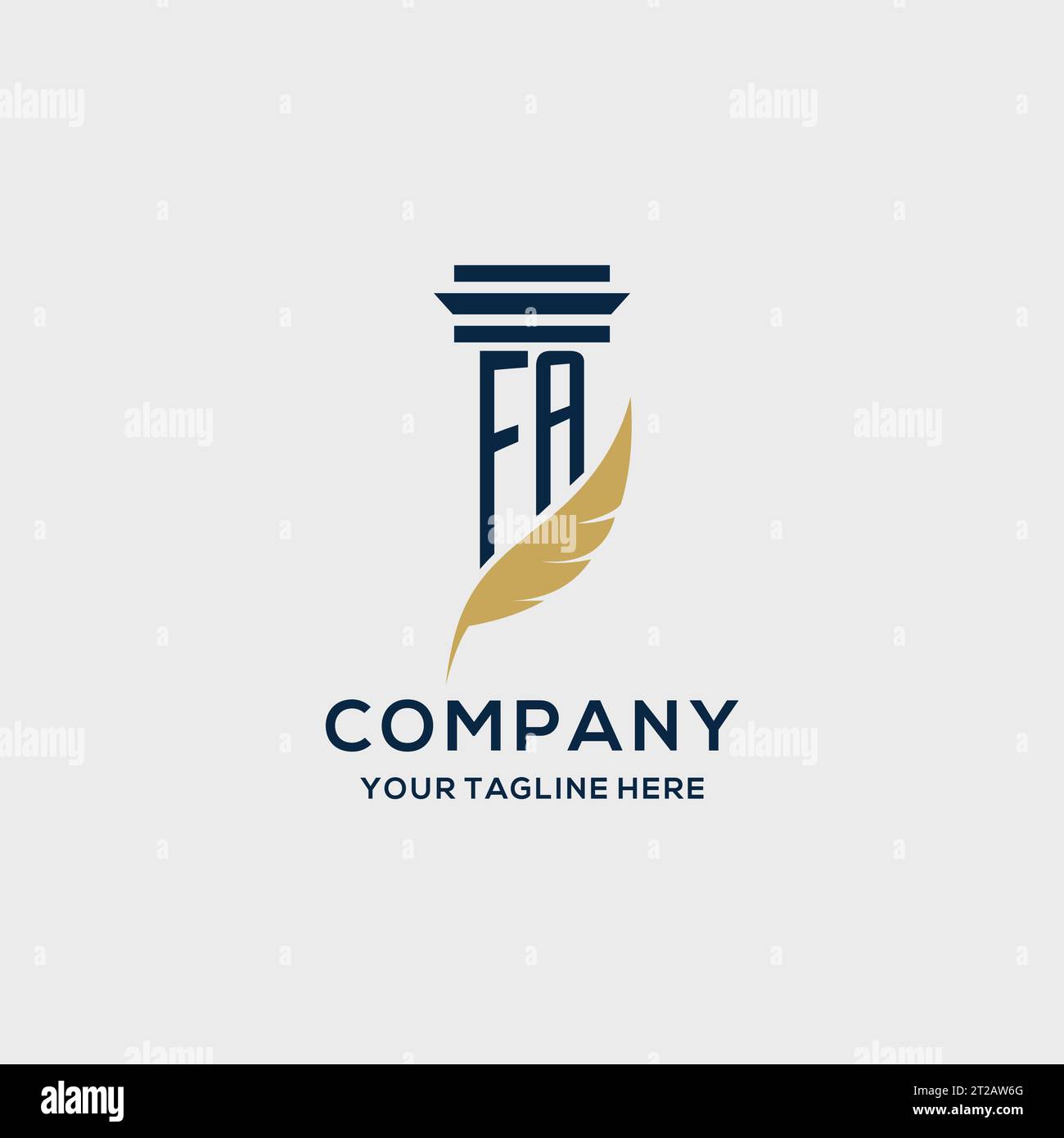 FA monogram initial logo with pillar and feather design, law firm logo ...