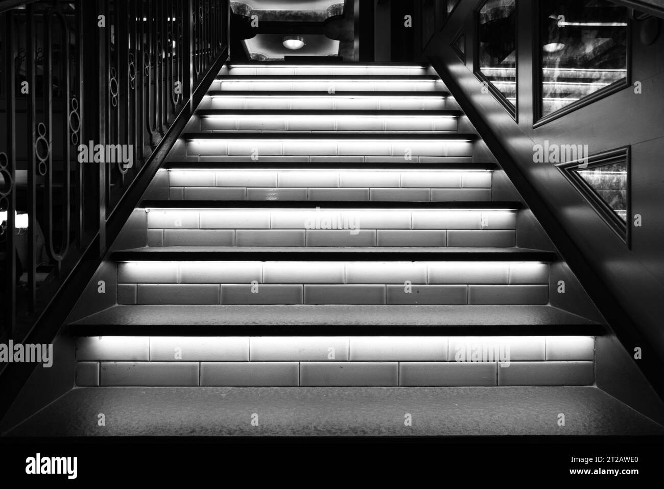 Illuminated steps Black and White Stock Photos & Images - Alamy