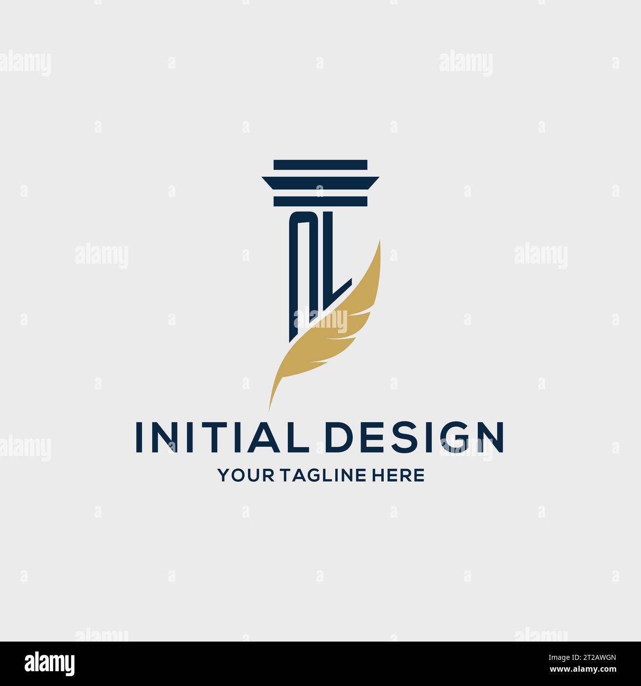NL monogram initial logo with pillar and feather design, law firm logo inspiration Stock Vector ...