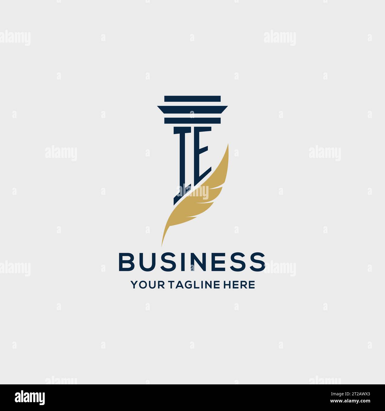 IE monogram initial logo with pillar and feather design, law firm logo ...