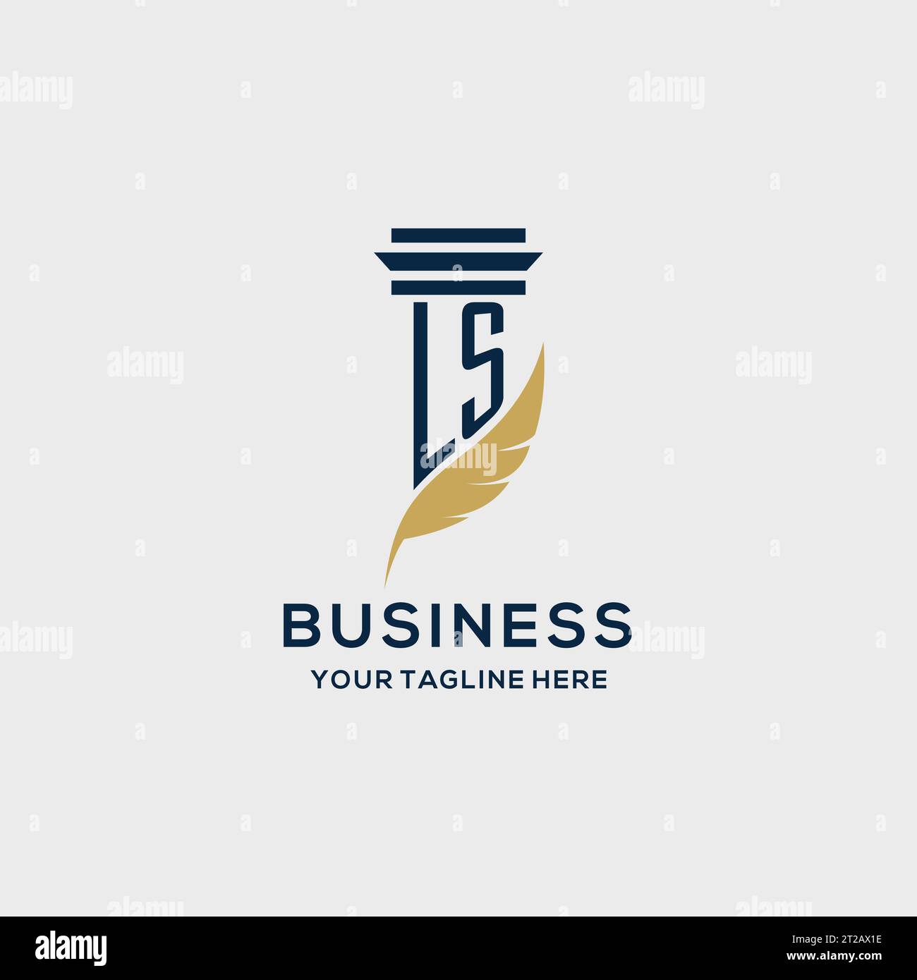 LS monogram initial logo with pillar and feather design, law firm logo inspiration Stock Vector ...