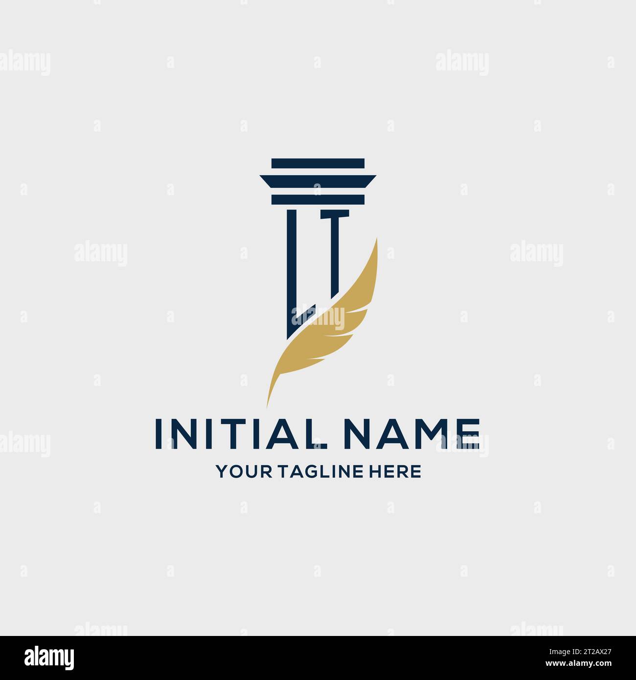 LT monogram initial logo with pillar and feather design, law firm logo inspiration Stock Vector ...