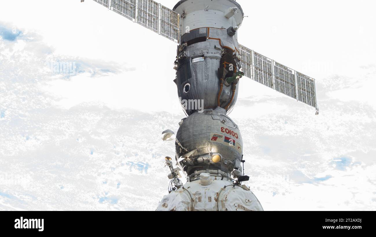 . iss069e061002 (Aug. 16, 2023) --- The Soyuz MS-23 crew ship is ...