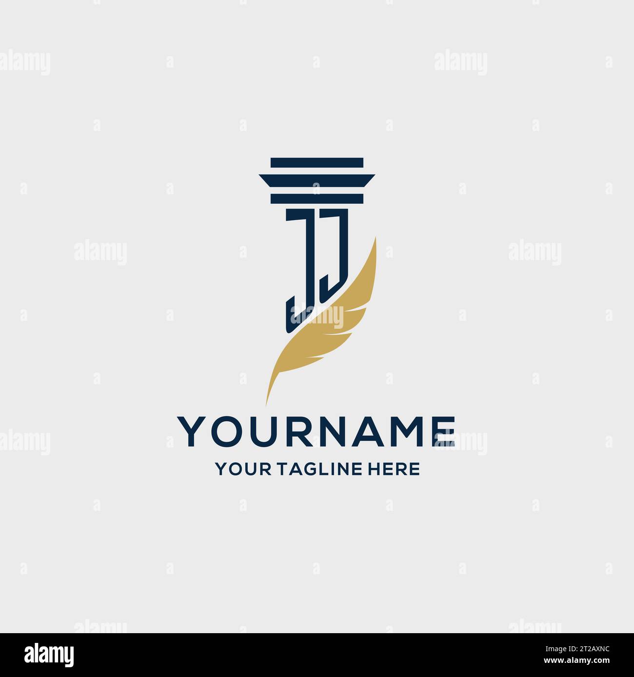 JJ monogram initial logo with pillar and feather design, law firm logo inspiration Stock Vector ...