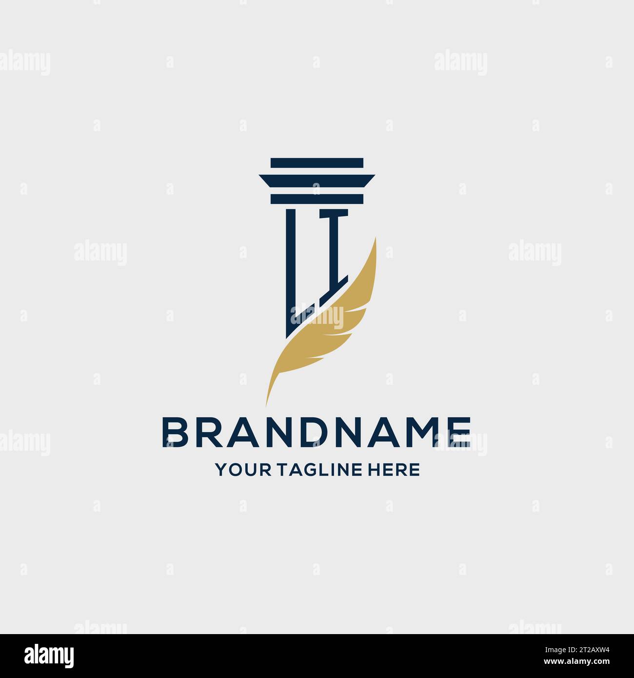 LI monogram initial logo with pillar and feather design, law firm logo ... LI monogram initial logo with pillar and feather design, law firm logo ...