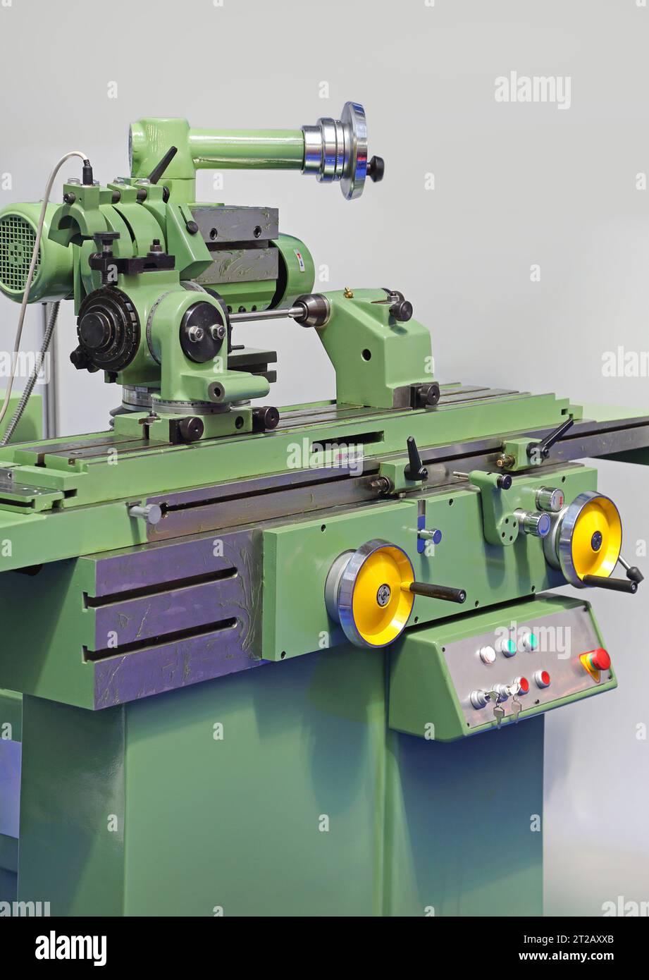 Classic Green Lathe Machine Tools in Metal Production Workshop Stock ...