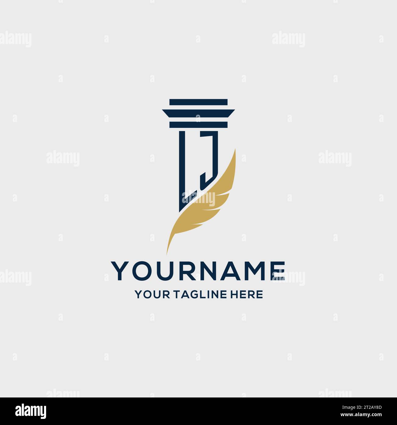 LJ monogram initial logo with pillar and feather design, law firm logo inspiration Stock Vector ...
