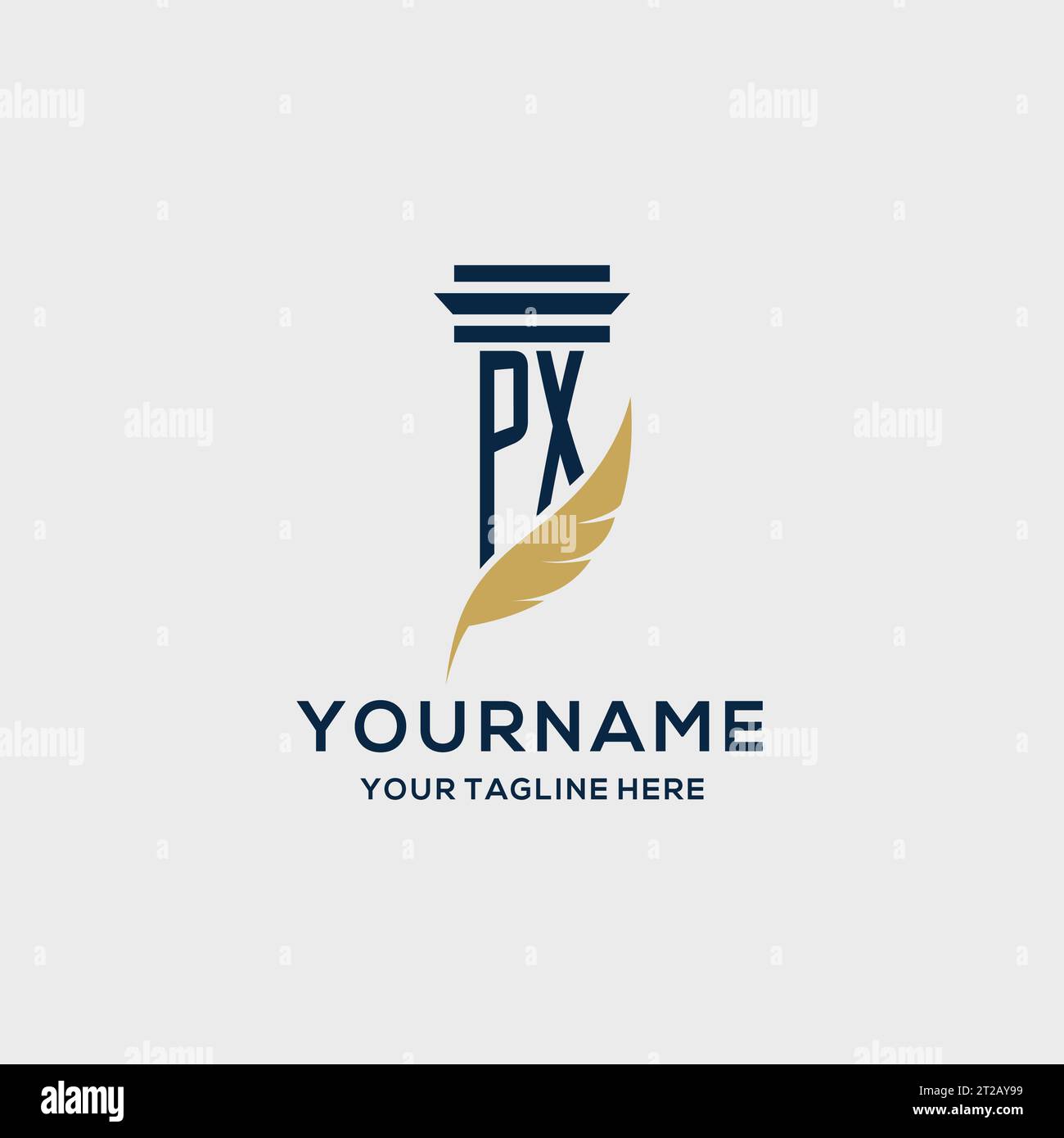 PX monogram initial logo with pillar and feather design, law firm logo ...