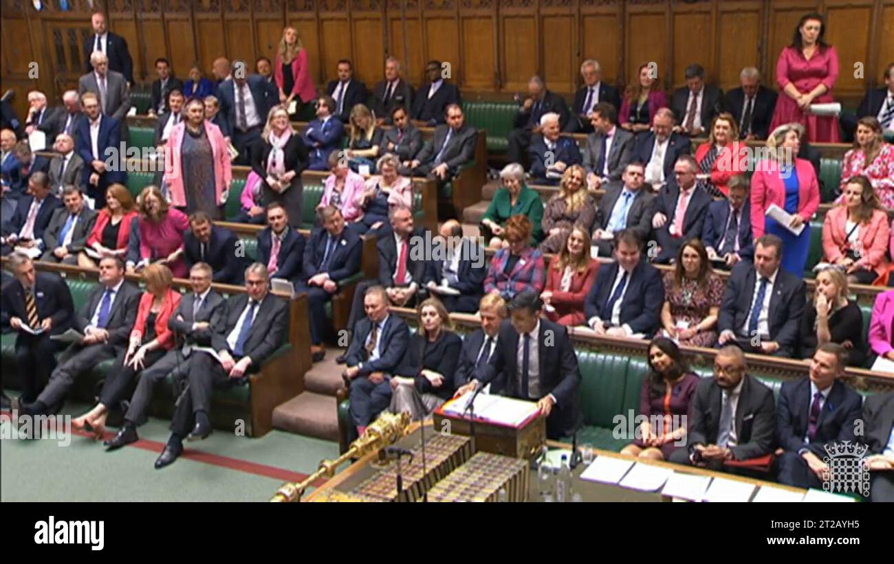 Handout screengrab taken from Parliament TV of Lisa Cameron MP (second ...