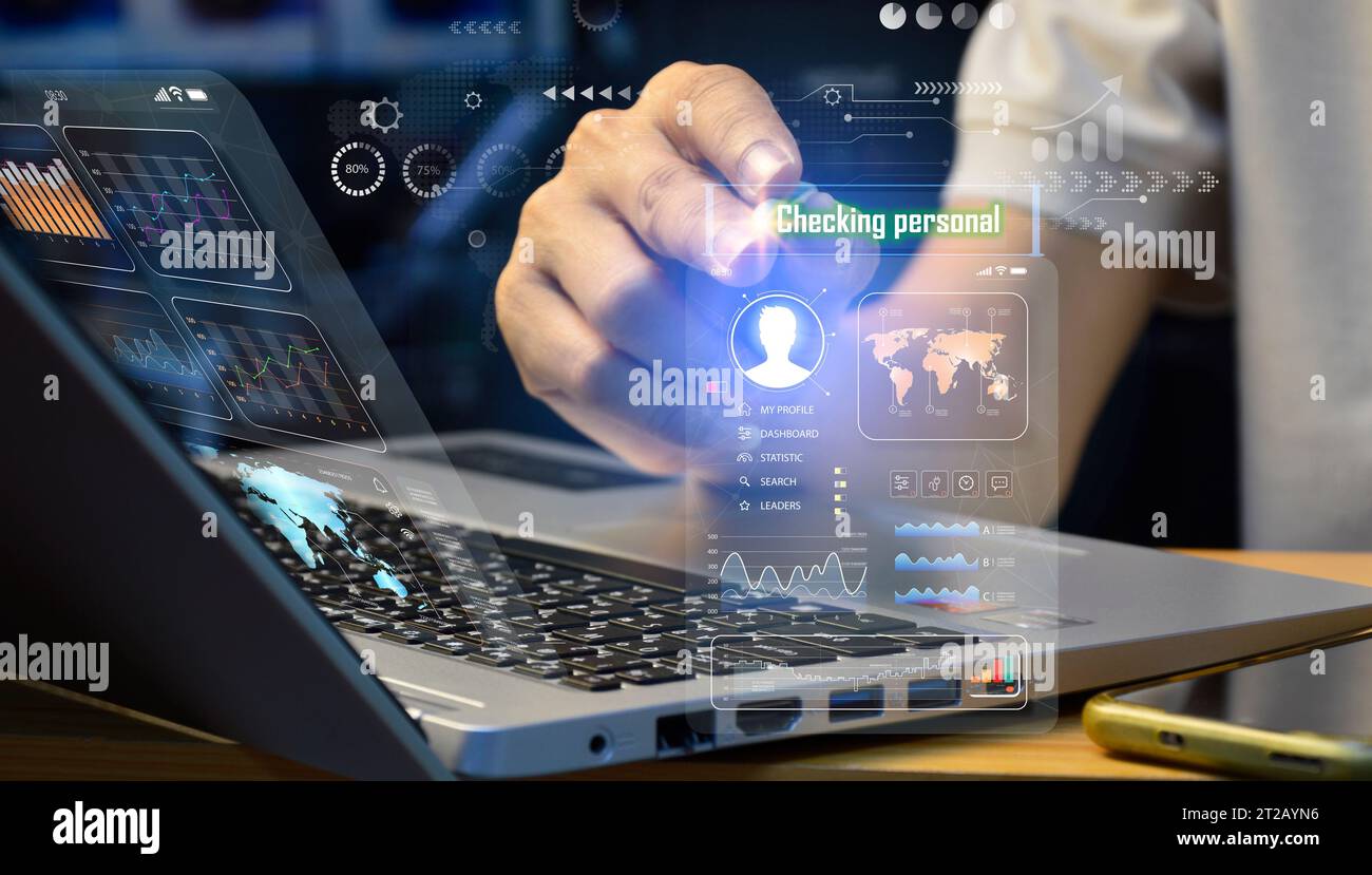 Concept of personal data verification, human resource management, HR ...