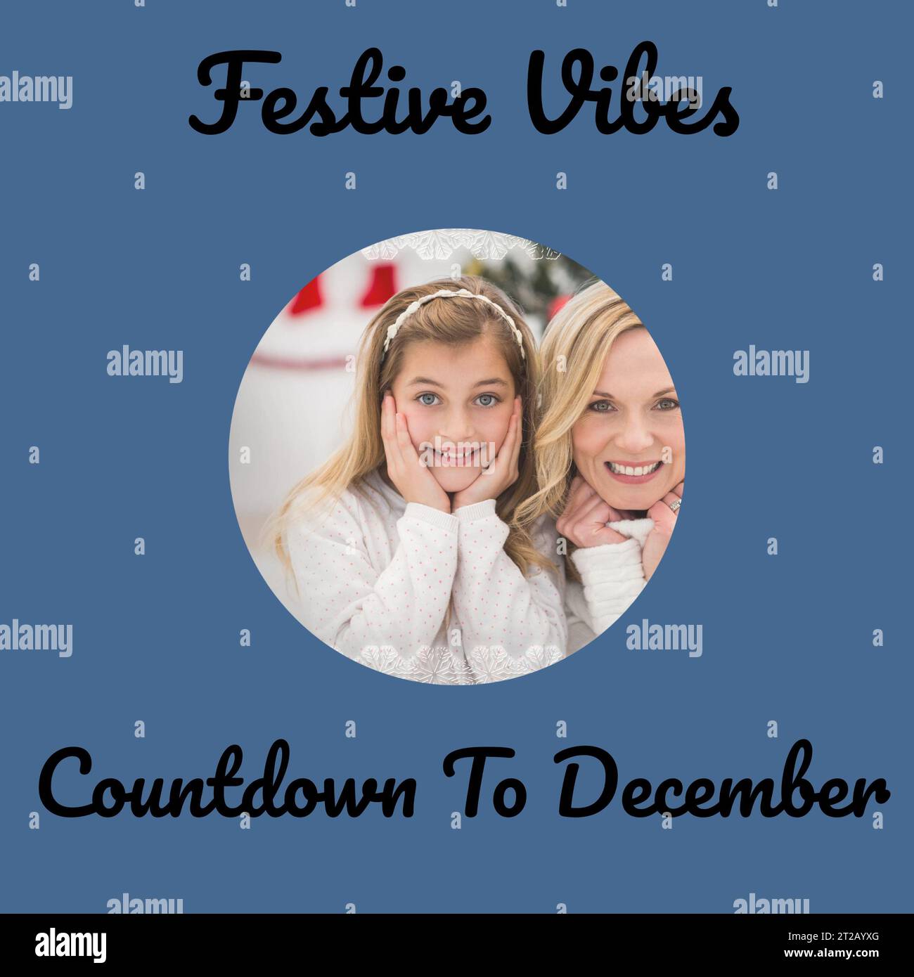 Festive vibes countdown to december text with happy caucasian mother ...