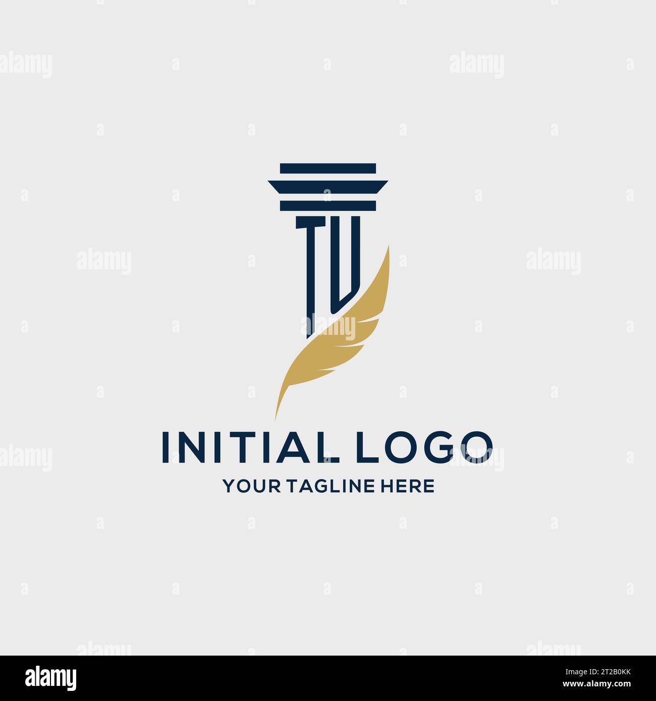 TU monogram initial logo with pillar and feather design, law firm logo ...