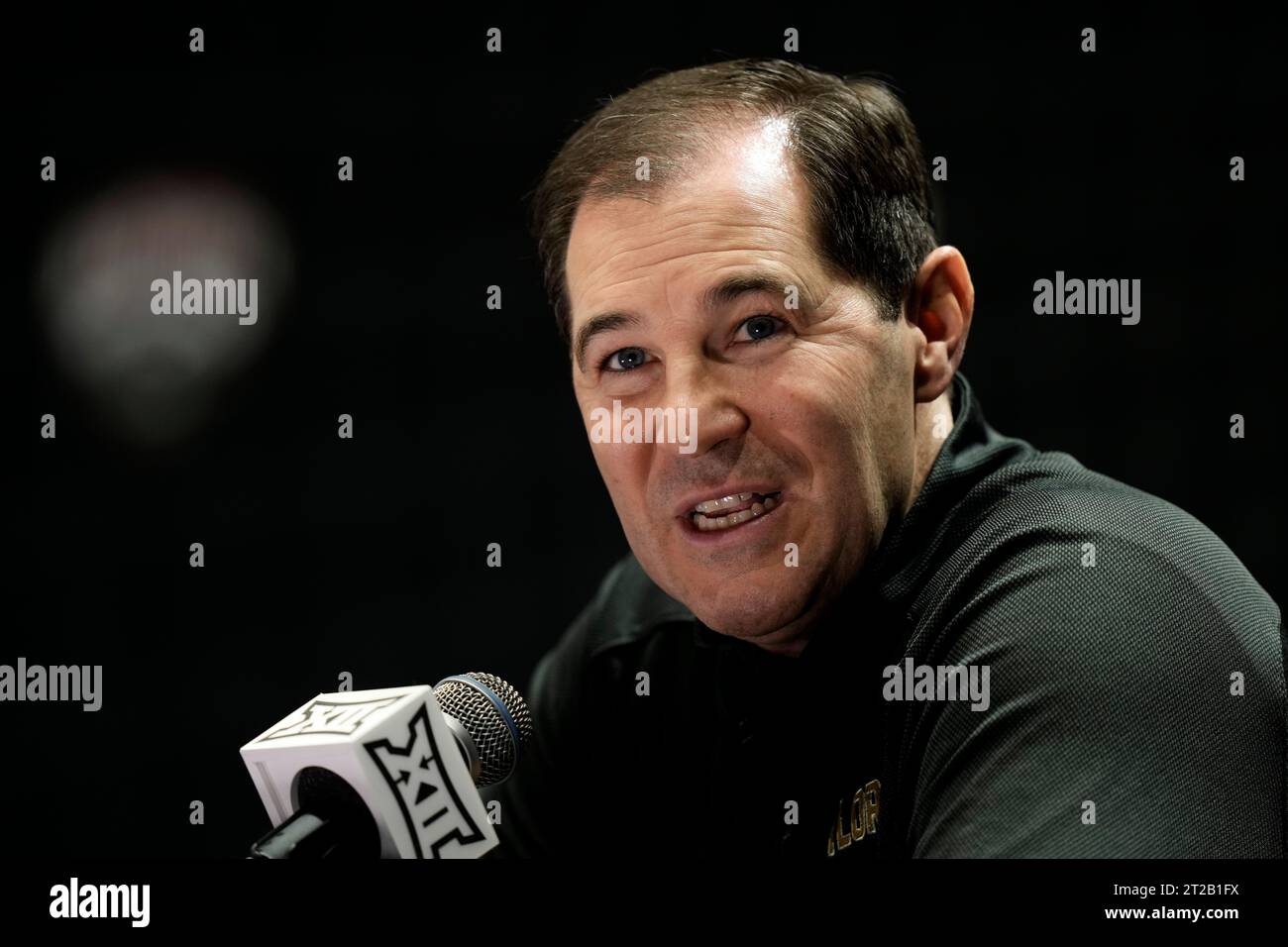 Baylor coach Scott Drew addresses the media during the NCAA college Big ...