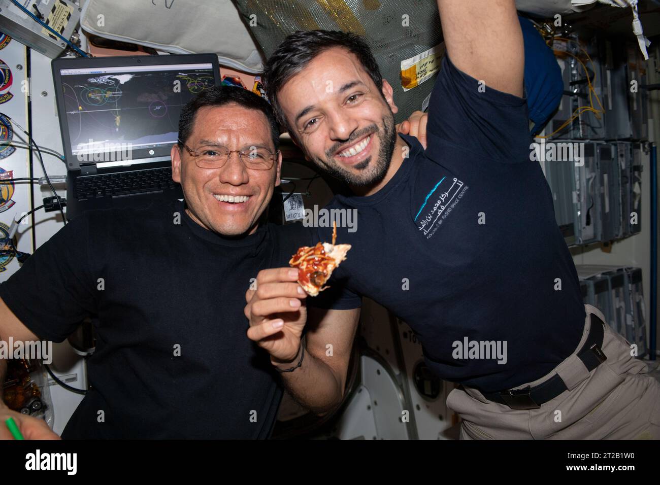 . iss069e084178 (Aug. 26, 2023) --- Two Expedition 69 crew members pose ...