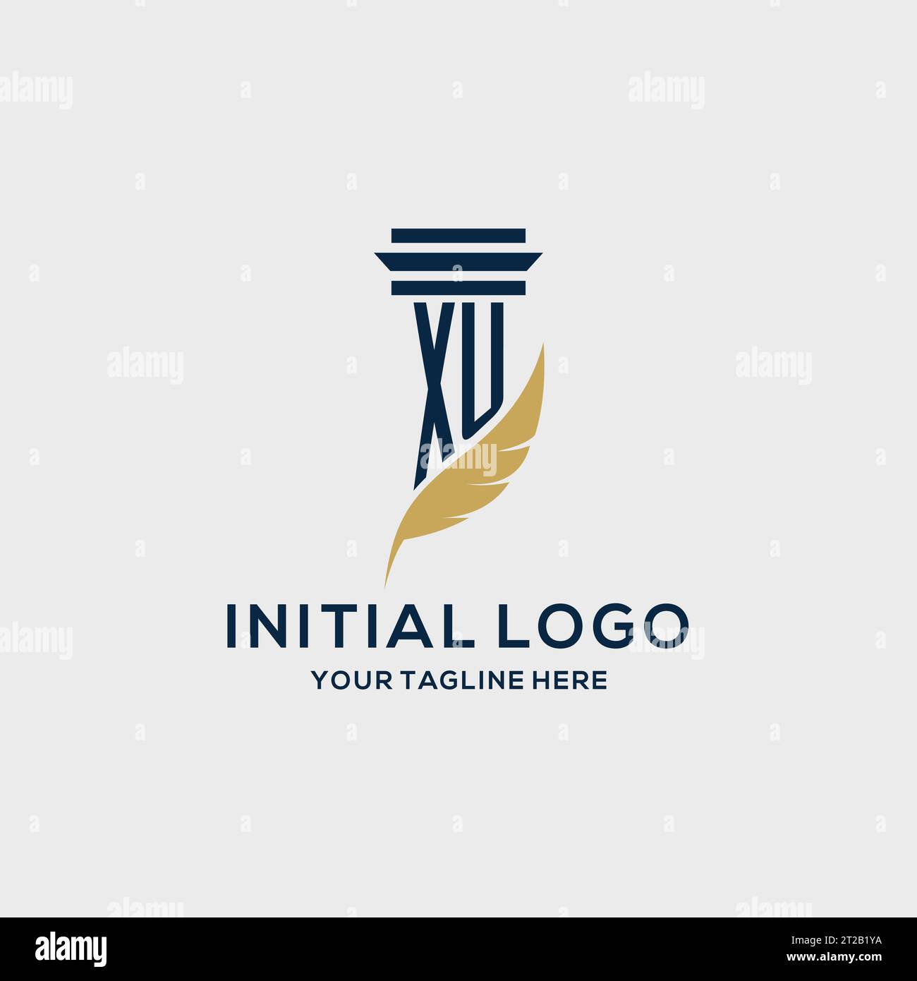 XU monogram initial logo with pillar and feather design, law firm logo inspiration Stock Vector ...