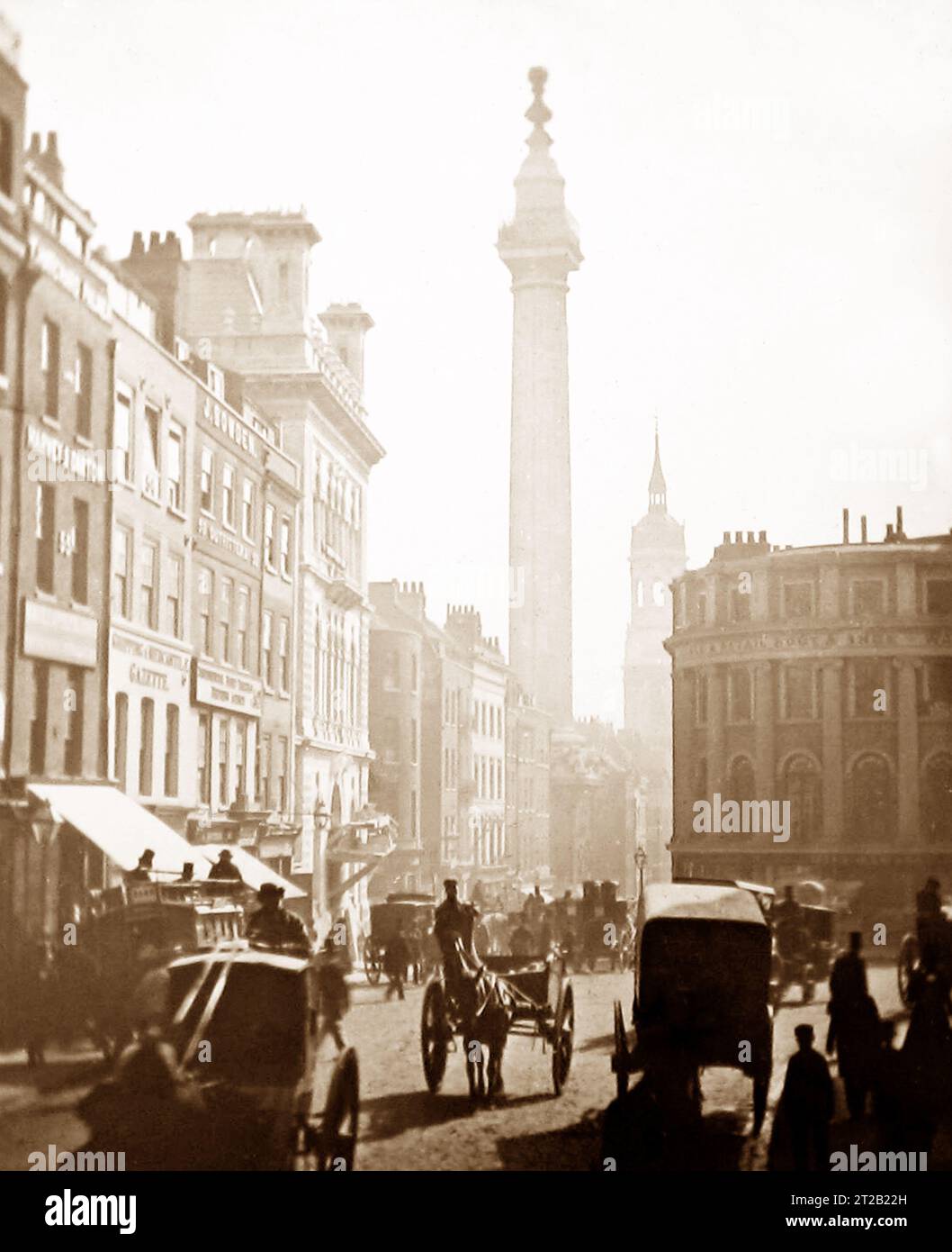 The Monument, London, Victorian period Stock Photo - Alamy