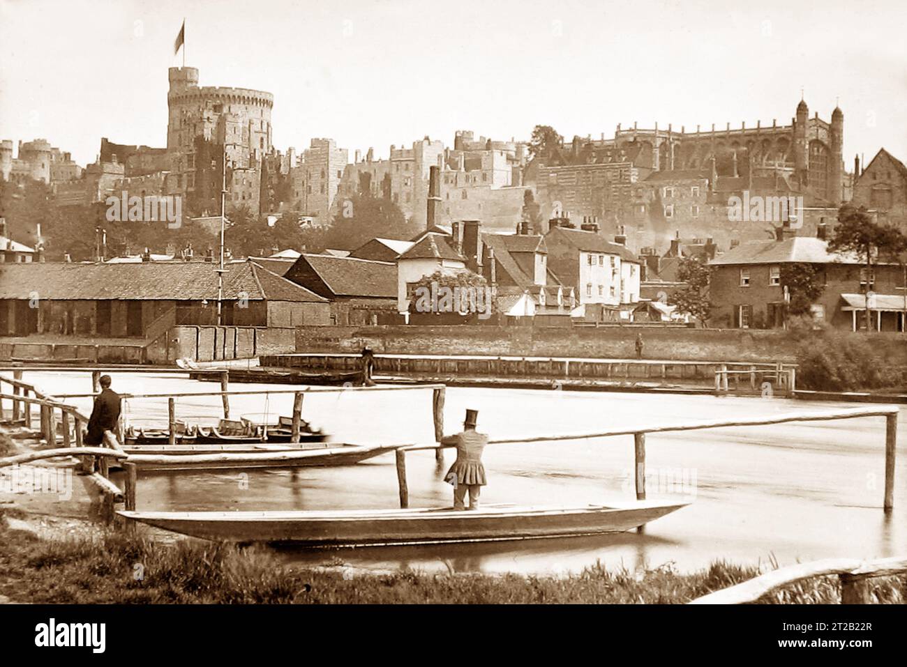 Windsor ferry, River Thames, Victorian period Stock Photo - Alamy