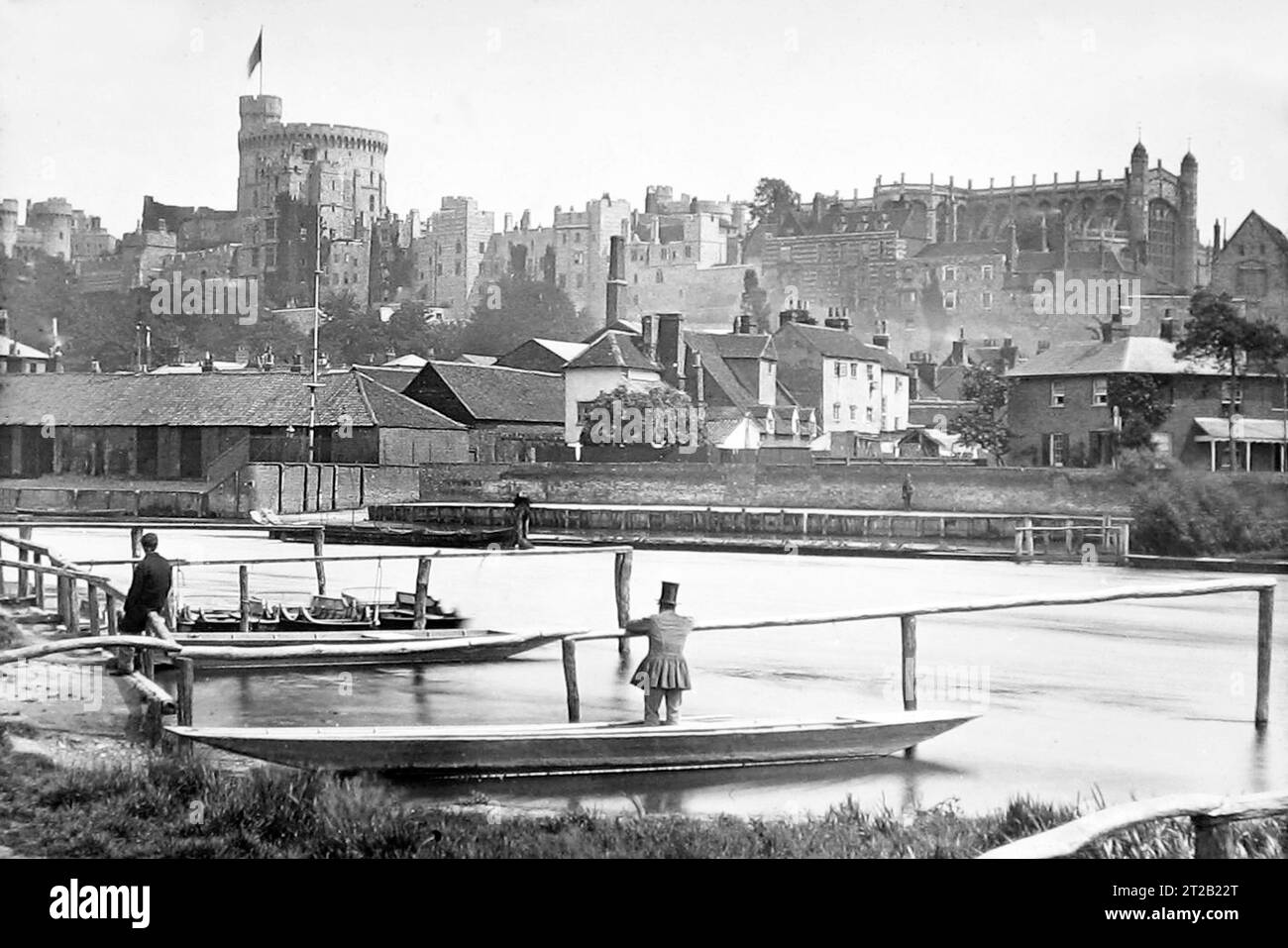 Windsor ferry, River Thames, Victorian period Stock Photo - Alamy