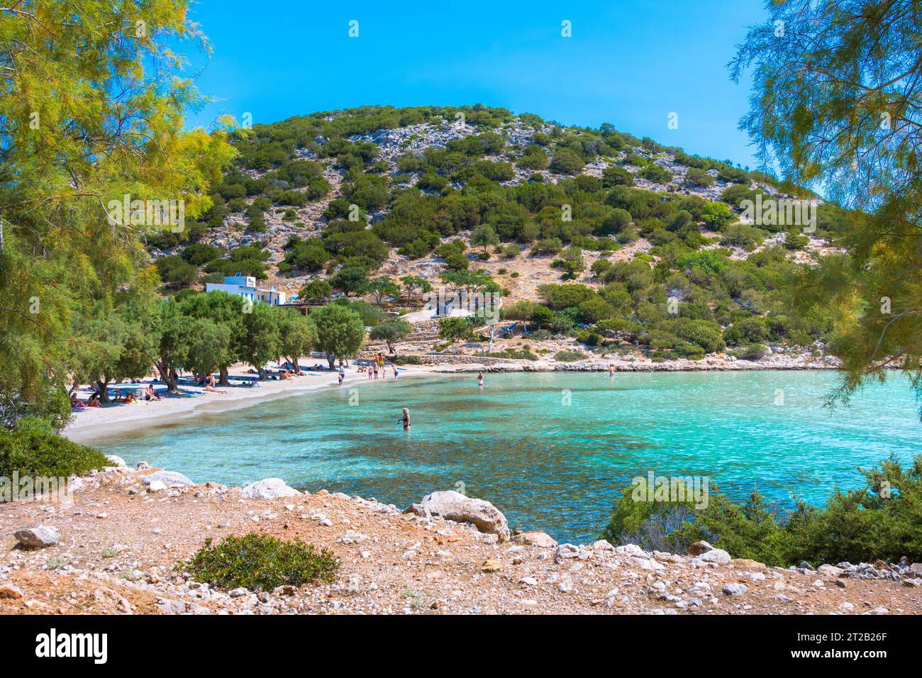 Platis Gialos beach in Lipsi island, Greece Stock Photo - Alamy
