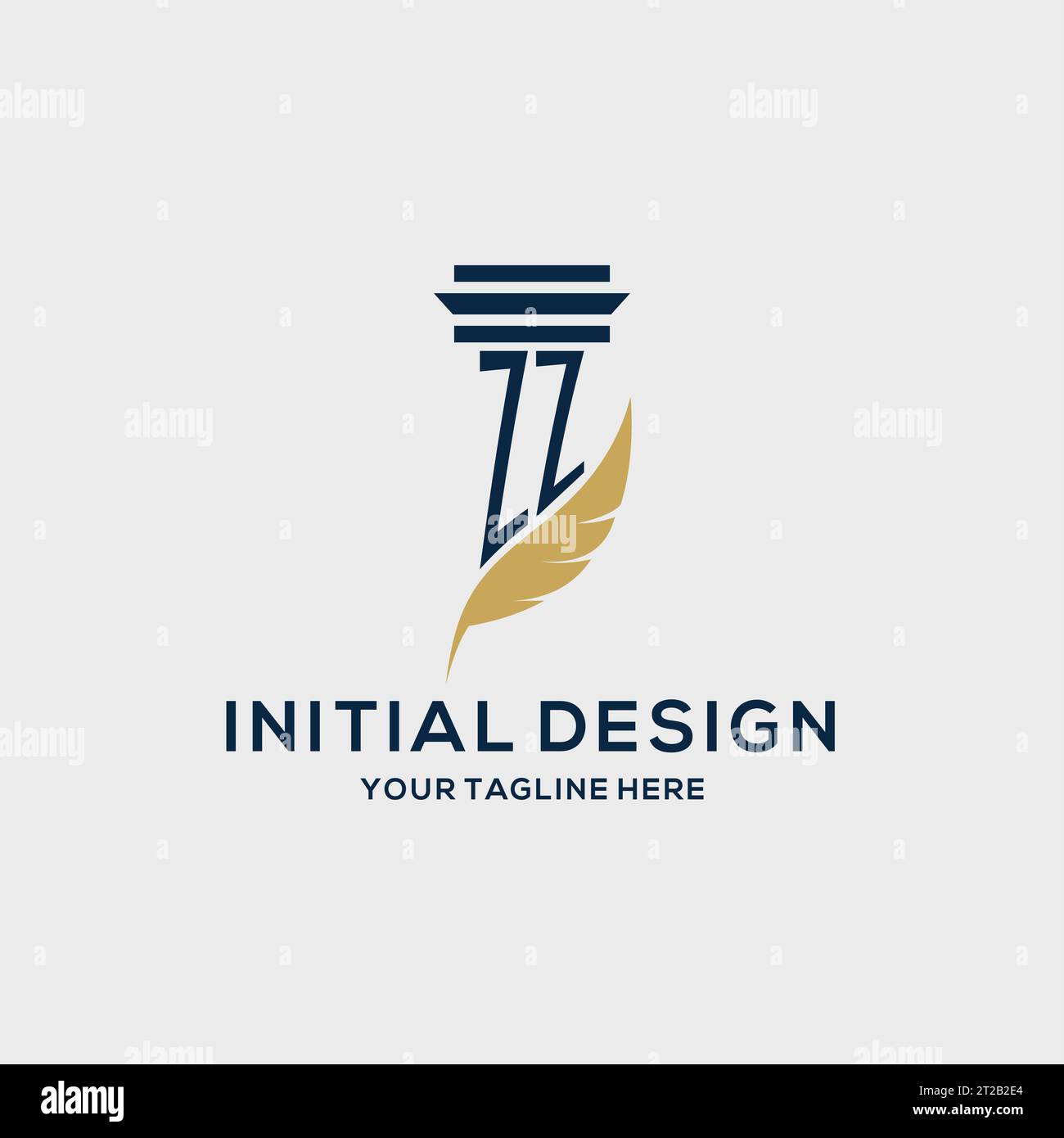 ZZ monogram initial logo with pillar and feather design, law firm logo inspiration Stock Vector ...