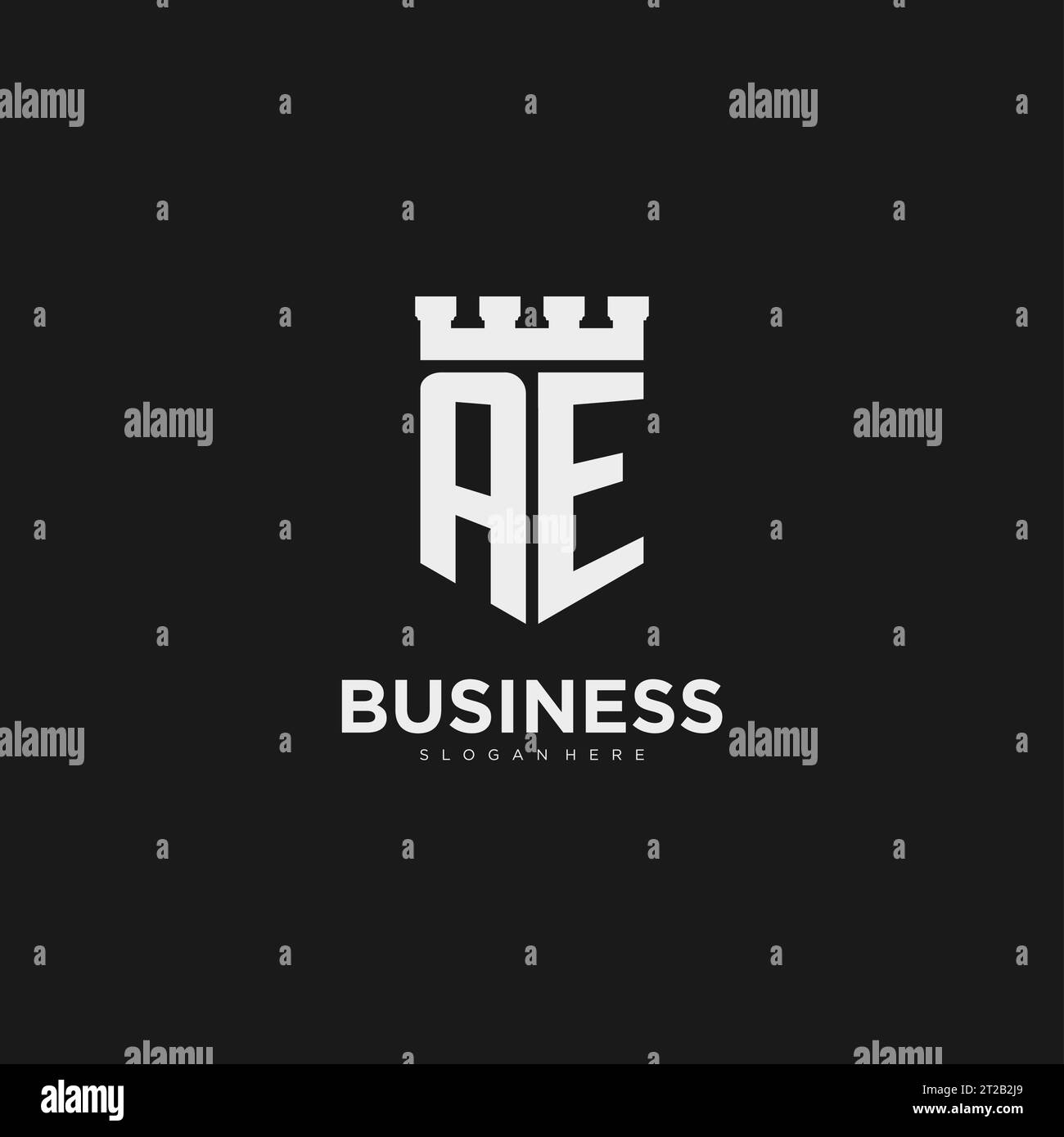 Initials AE logo monogram with shield and fortress design vector graphic Stock Vector Image ...