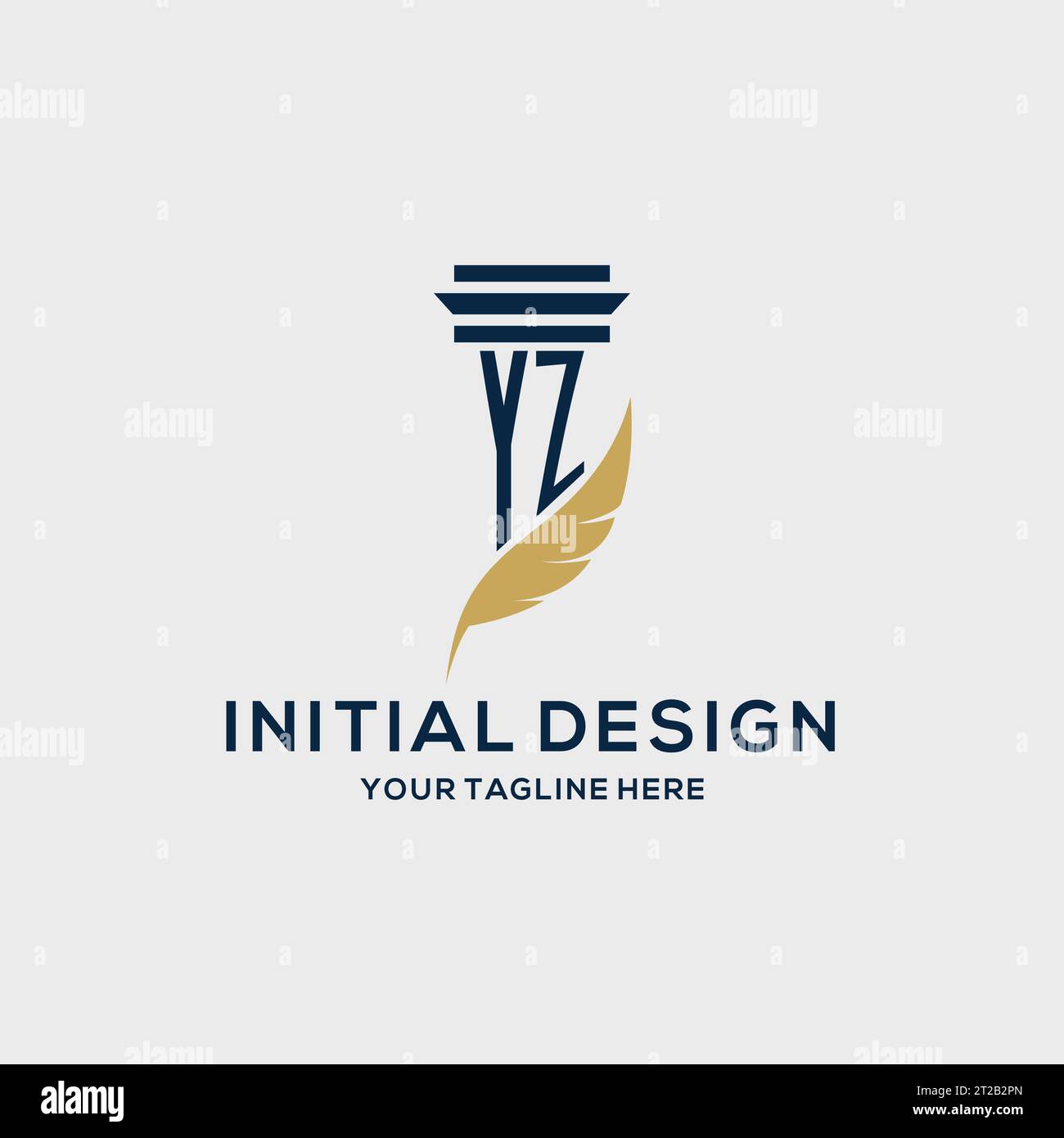 YZ monogram initial logo with pillar and feather design, law firm logo inspiration Stock Vector ...
