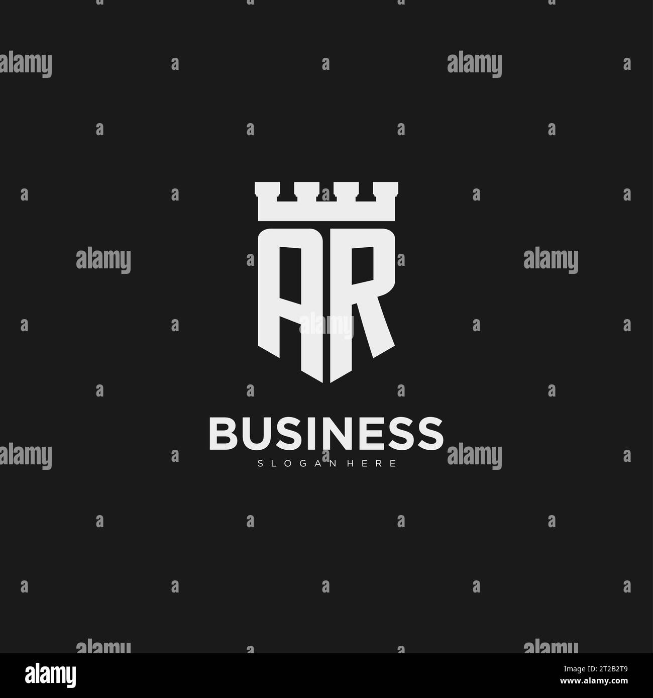 Initials AR logo monogram with shield and fortress design vector graphic Stock Vector Image ...