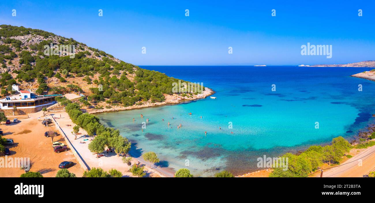 Platis Gialos beach in Lipsi island, Greece Stock Photo - Alamy