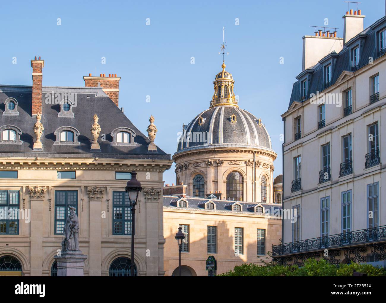 The dome of the Institut de France in the 6th arrondissement of Paris ...