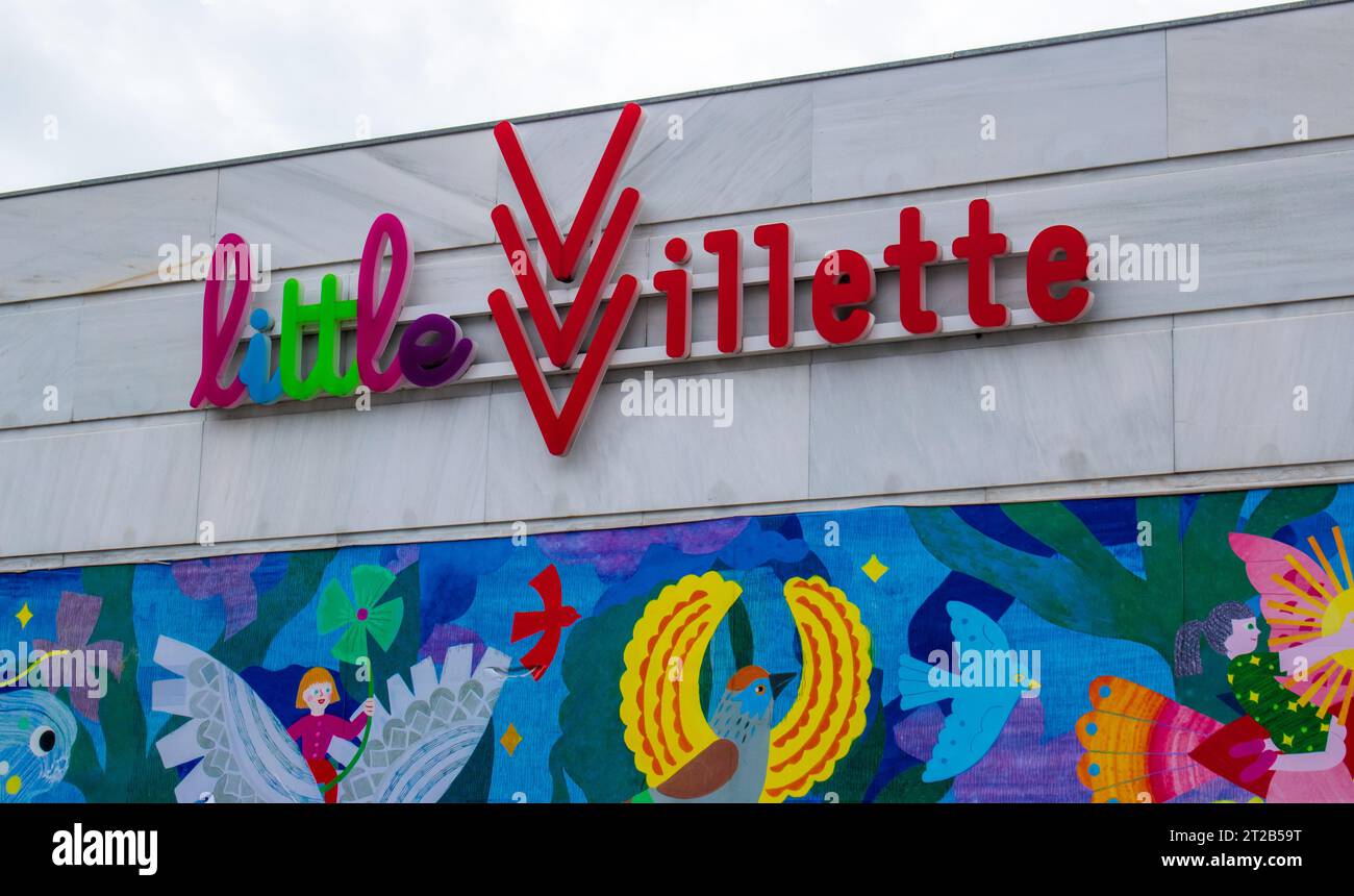 Paris, France - 10 12 2023 : Little Villette, space dedicated to games ...