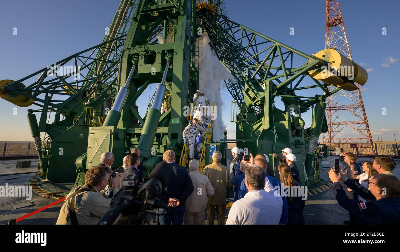 Expedition 70 Preflight. Expedition 70 crew members Oleg Kononenko and ...