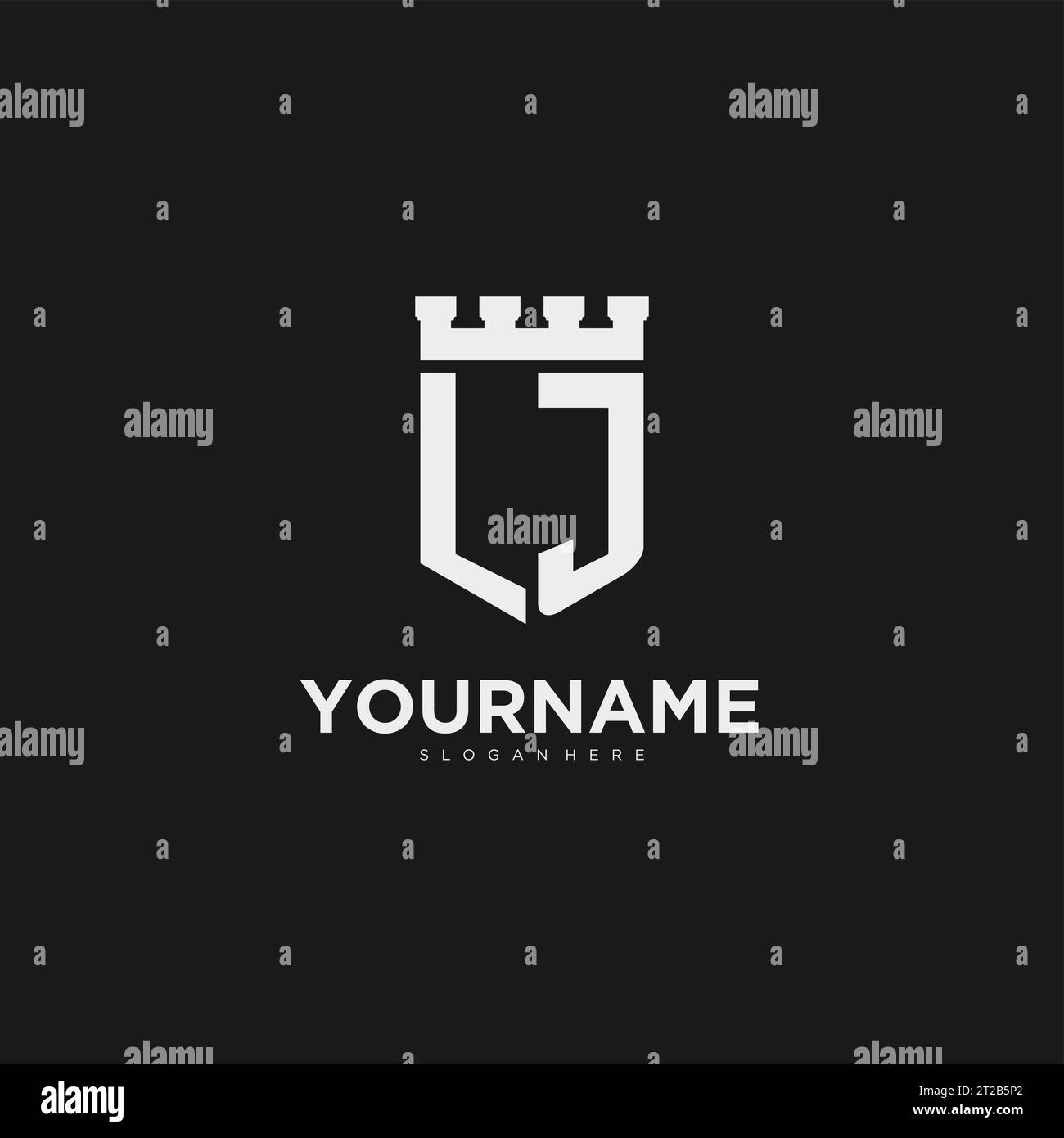 Initials LJ logo monogram with shield and fortress design vector graphic Stock Vector Image ...