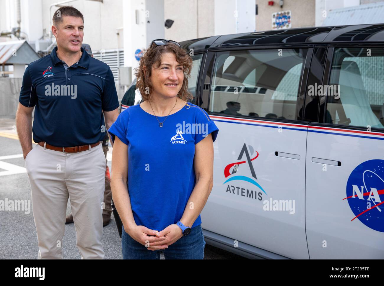 Artemis II Crew Viewing CTVs at O&C. NASA astronauts Jeremy Hansen ...