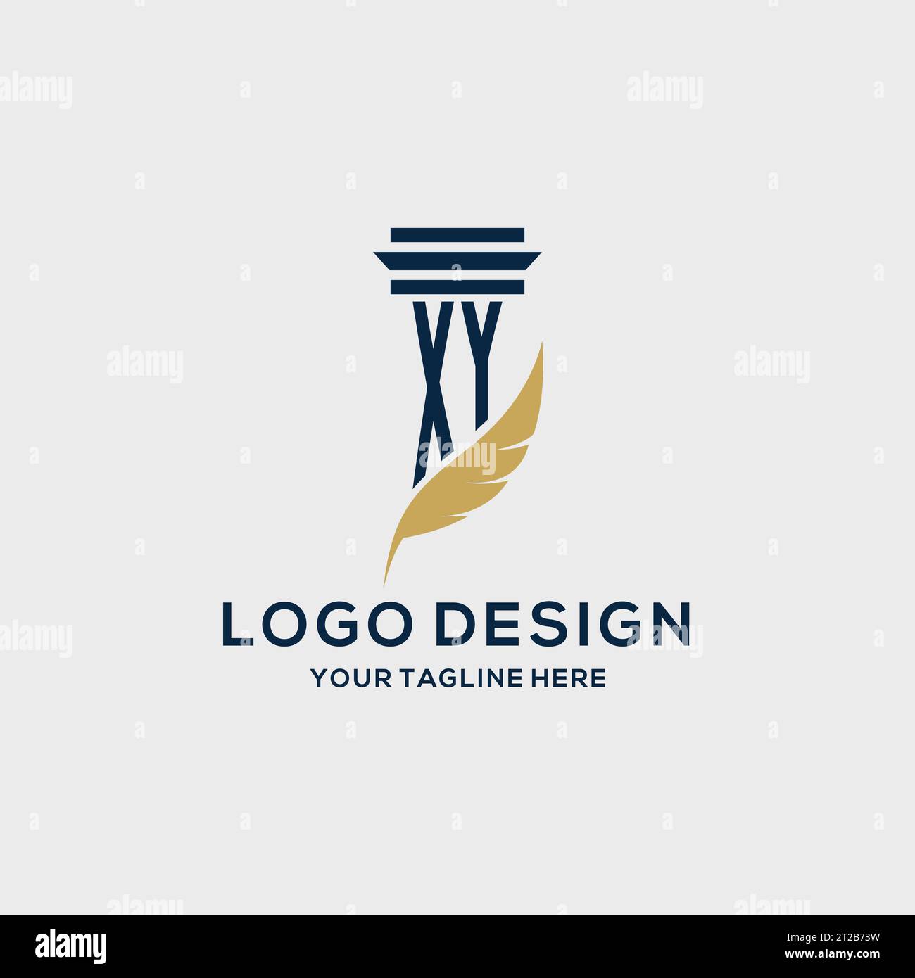 XY monogram initial logo with pillar and feather design, law firm logo inspiration Stock Vector ...