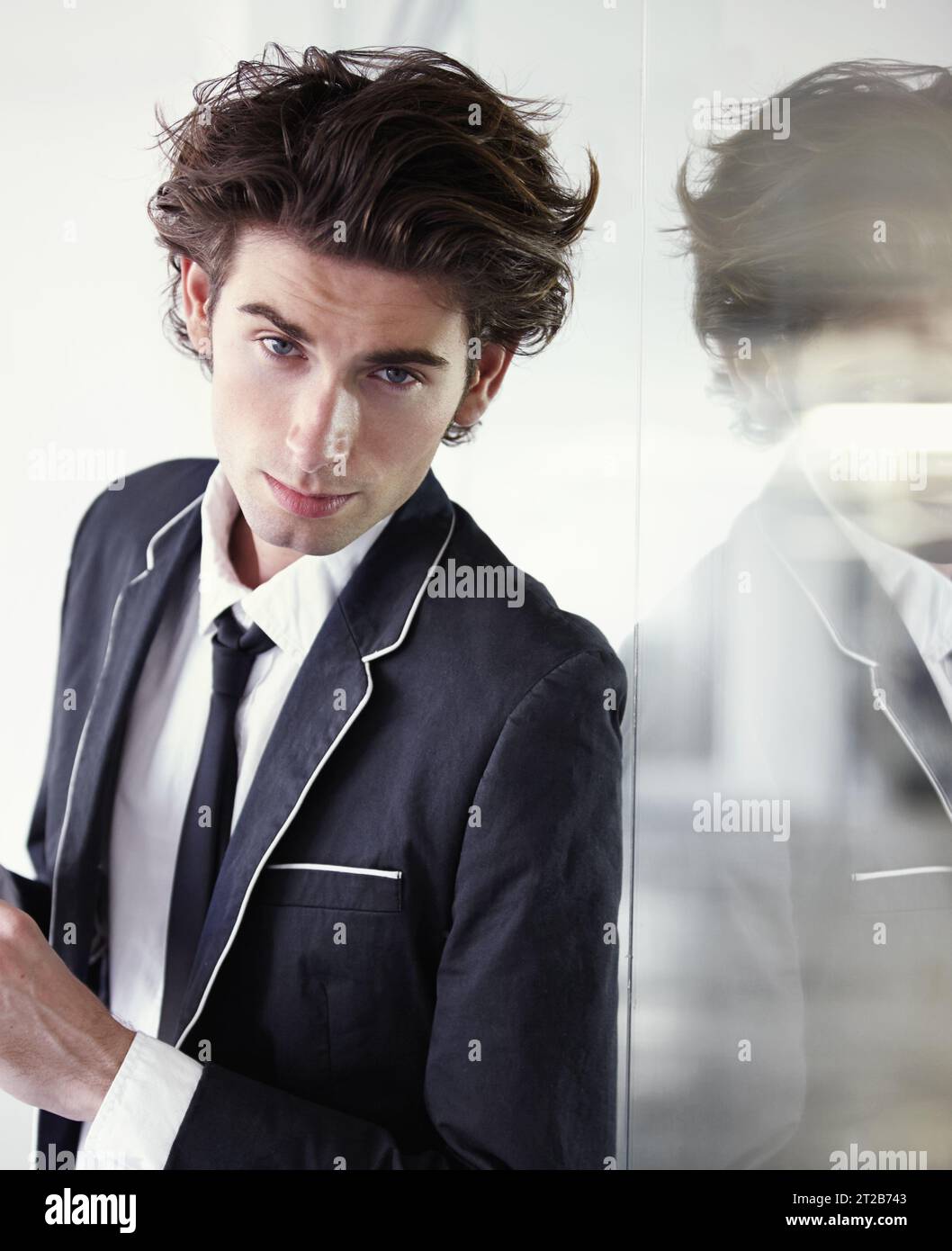 Fashion, formal and portrait of man in a studio with blazer, classy and ...
