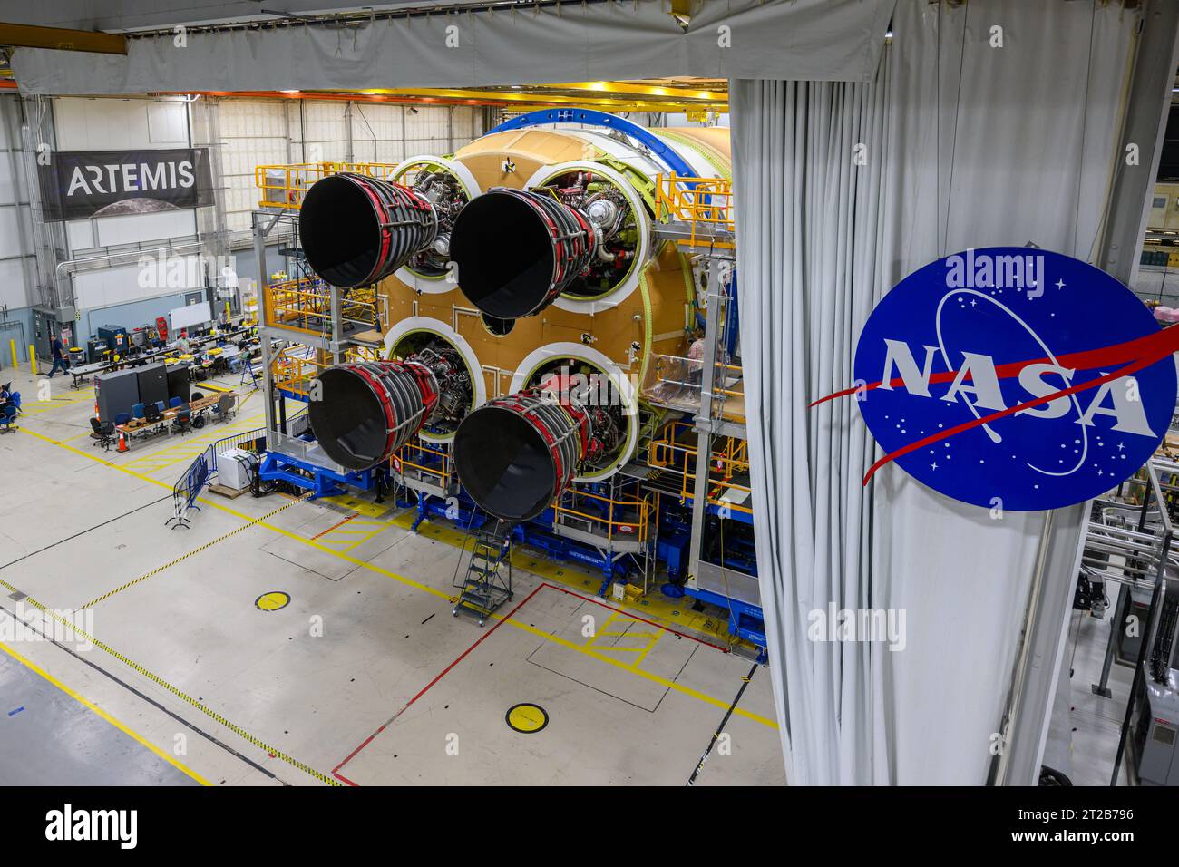 At NASA’s Michoud Assembly Facility, technicians installed the third ...