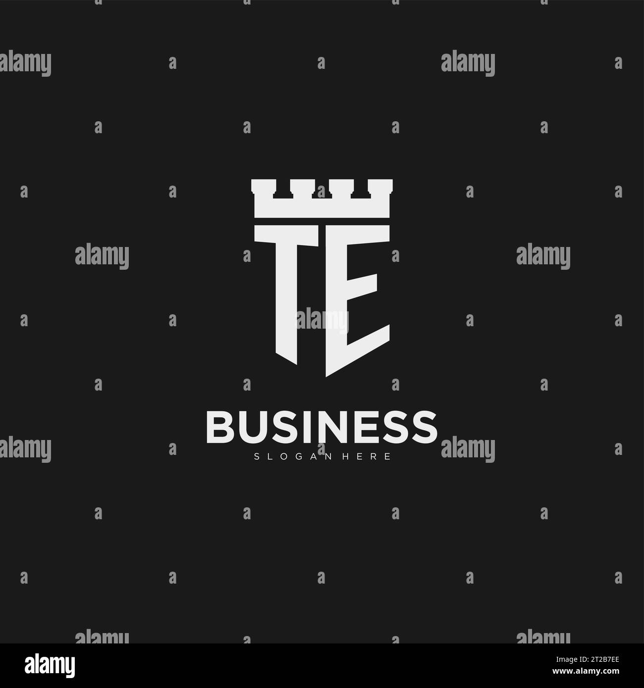 Initials TE logo monogram with shield and fortress design vector graphic Stock Vector Image ...