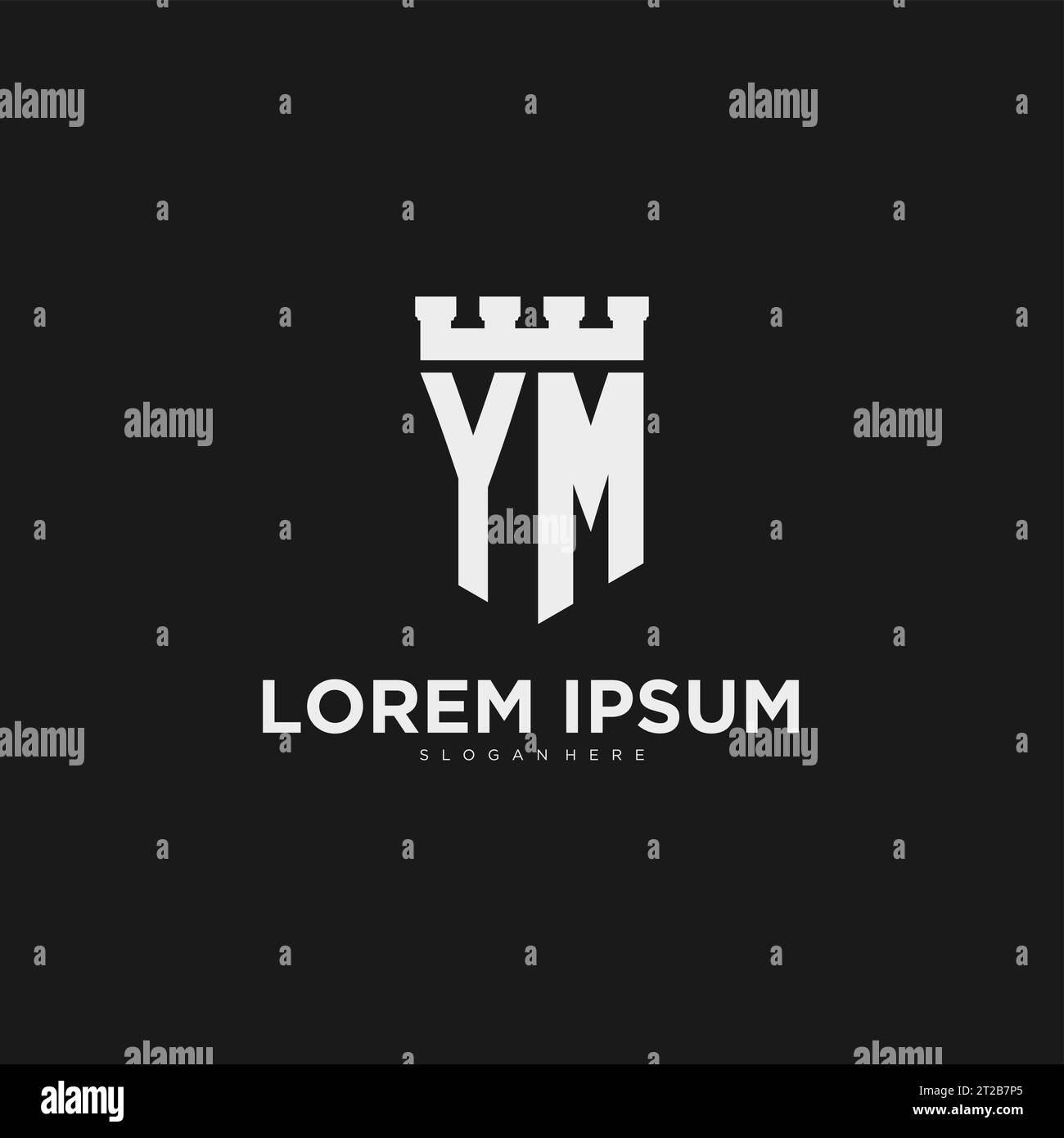 Initials YM logo monogram with shield and fortress design vector graphic Stock Vector Image ...