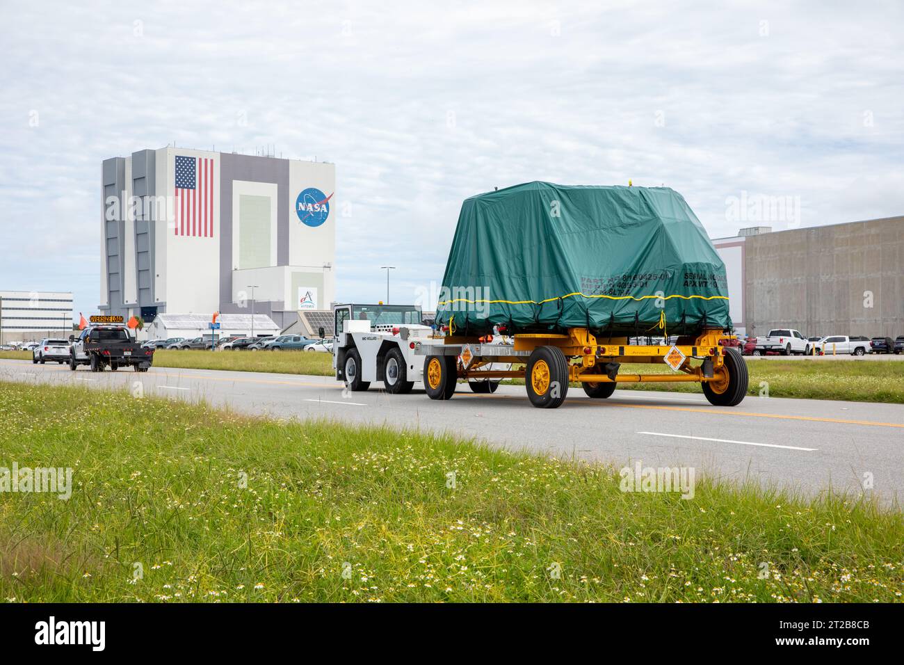 Artemis II Booster Aft Segment Transport from BFF to RPSF. One of two ...