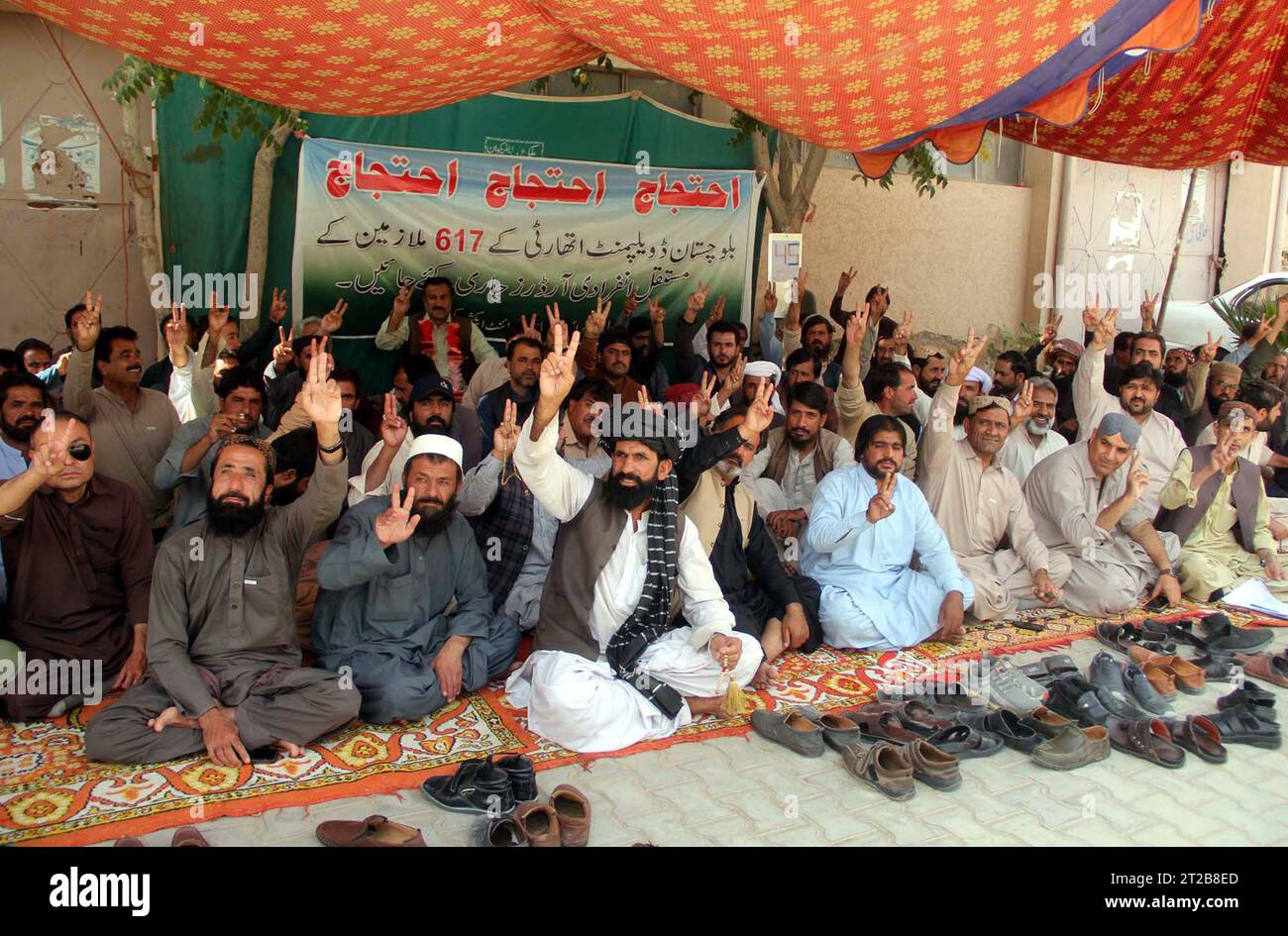 Employees of Balochistan Development Authority (BDA) are holding ...