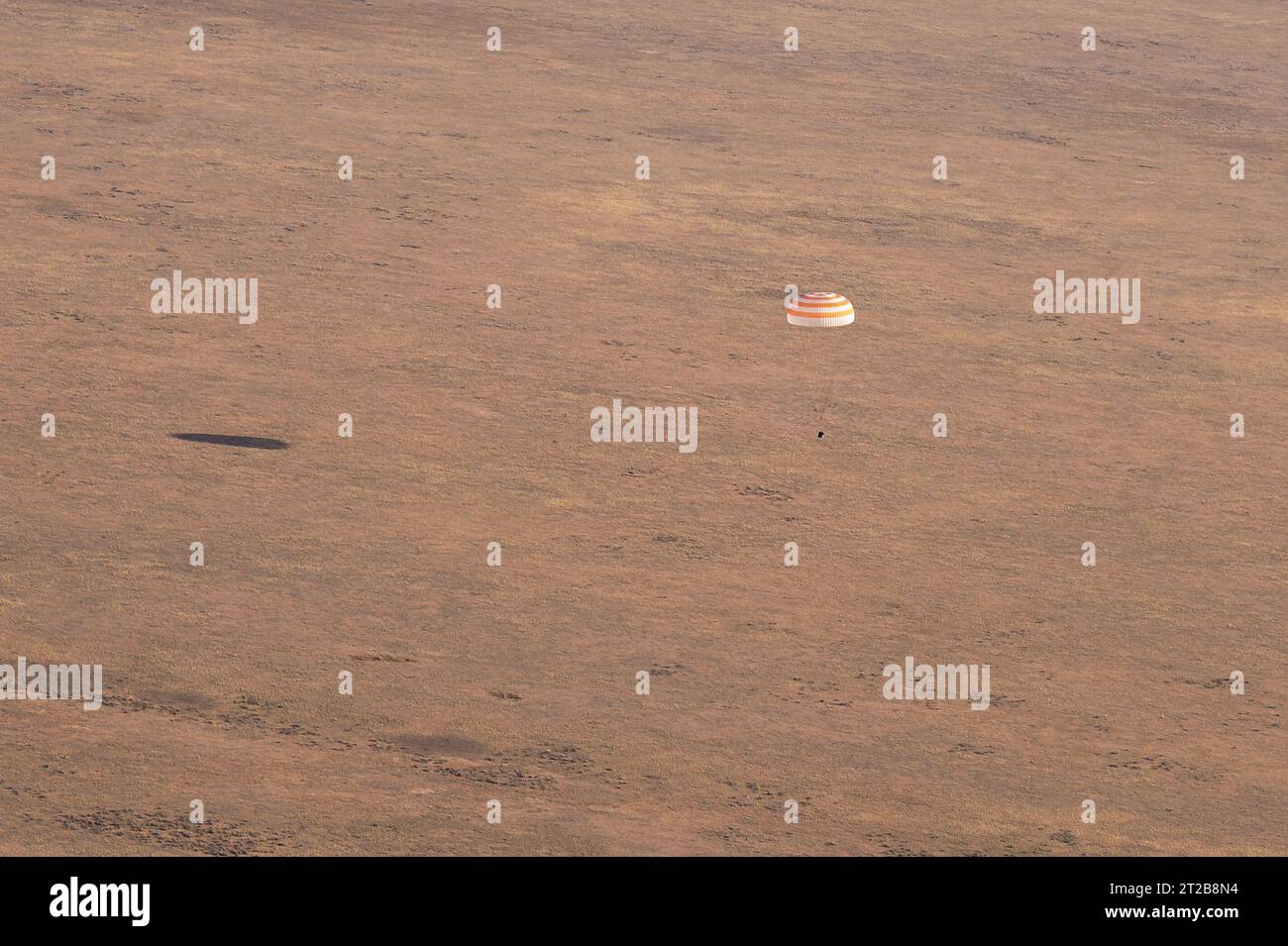 Expedition 69 Soyuz Landing. The Soyuz MS-23 spacecraft is seen as it ...