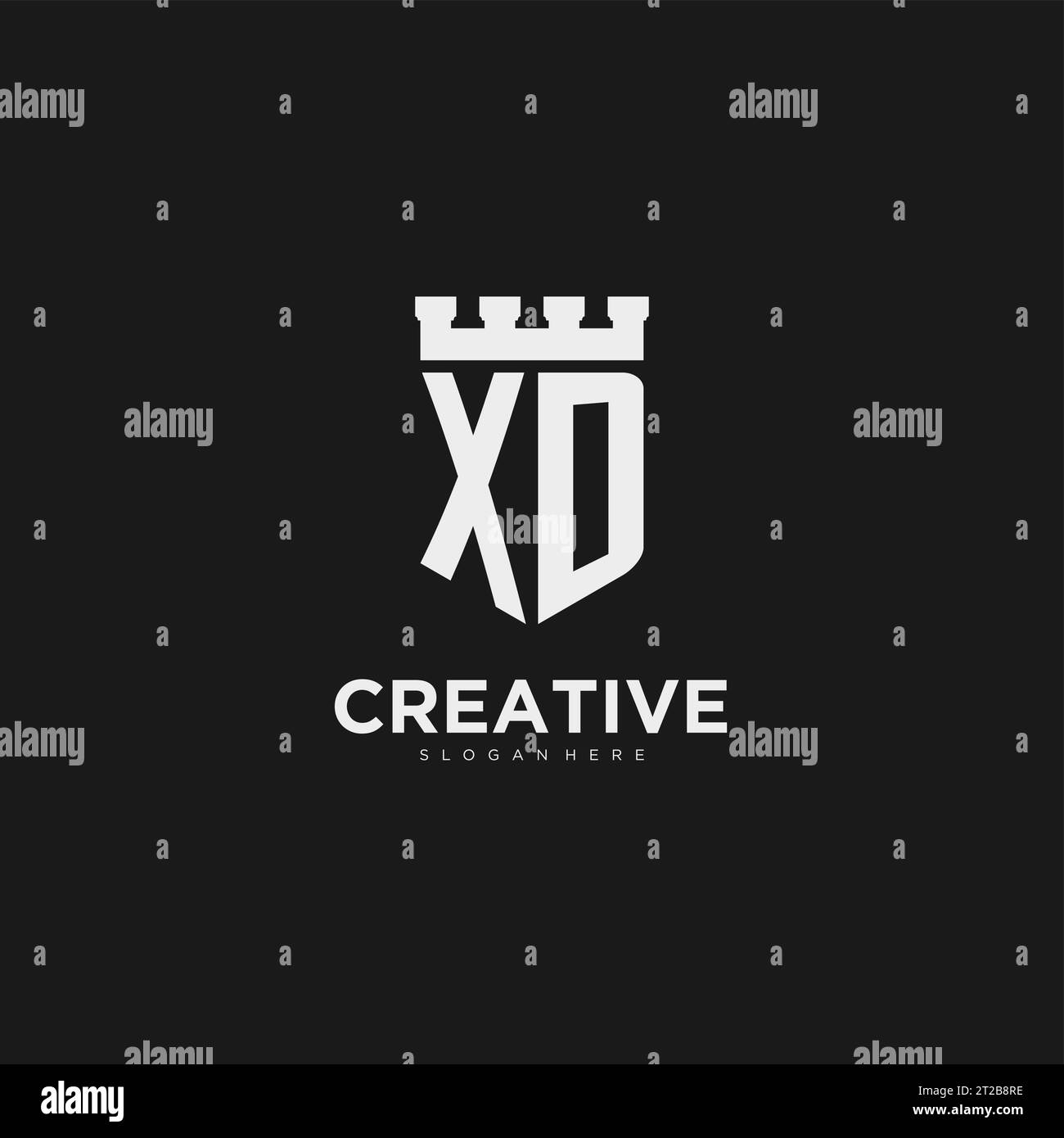 Initials XD logo monogram with shield and fortress design vector graphic Stock Vector Image ...