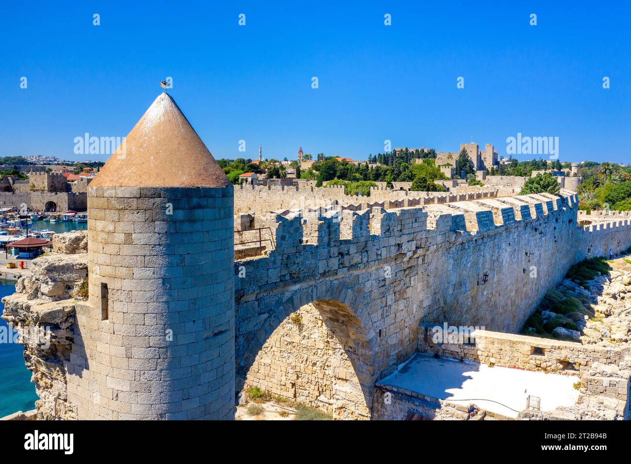 Antique architecture of old town, famous Knights Grand Master Palace ...