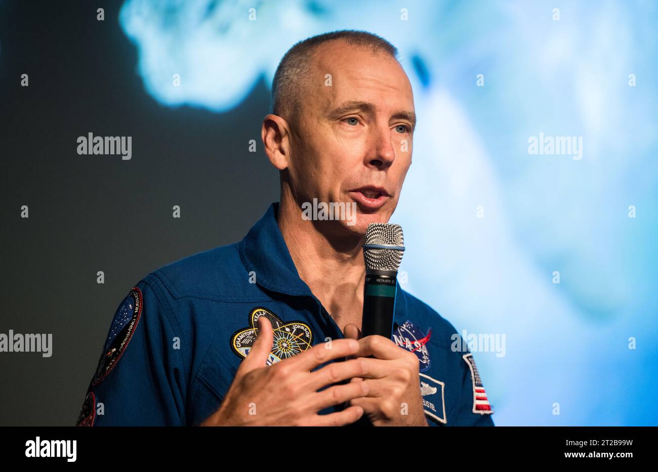 Drew Feustel, former astronaut, delivers remarks at the Earth ...