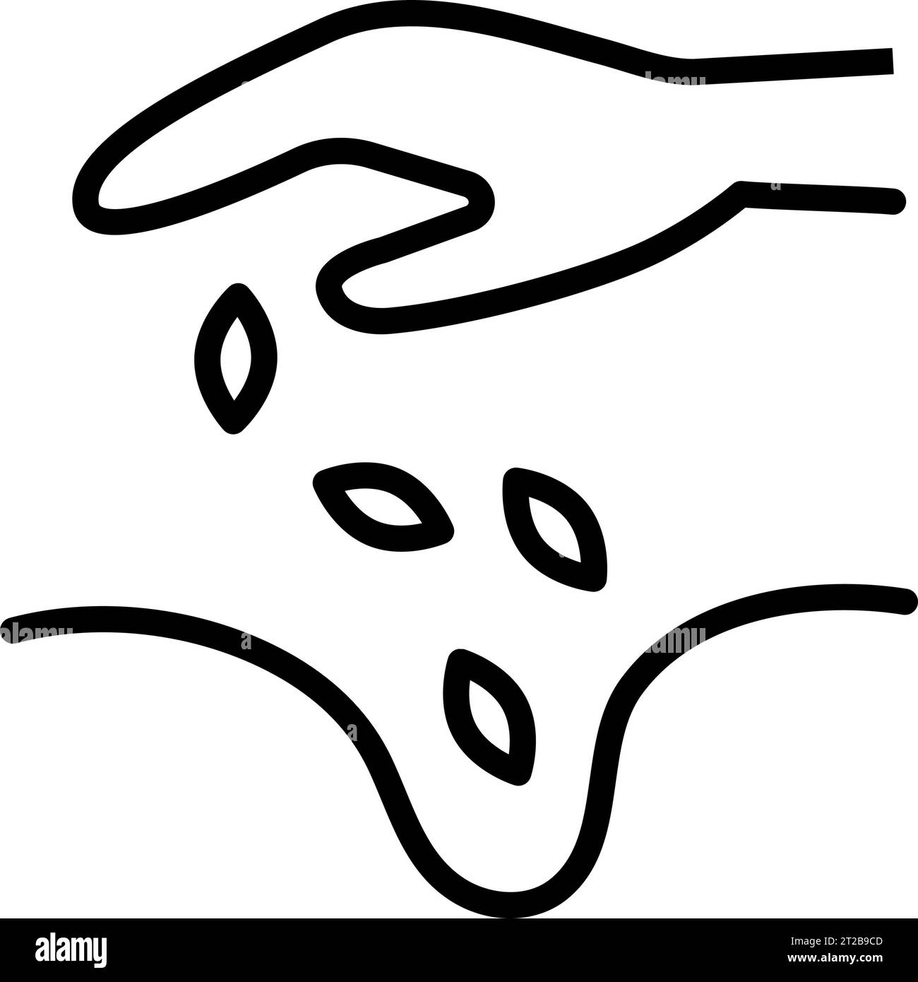 Hand sowing seeds in ground icon. Planting seeds in ground. Pictogram ...