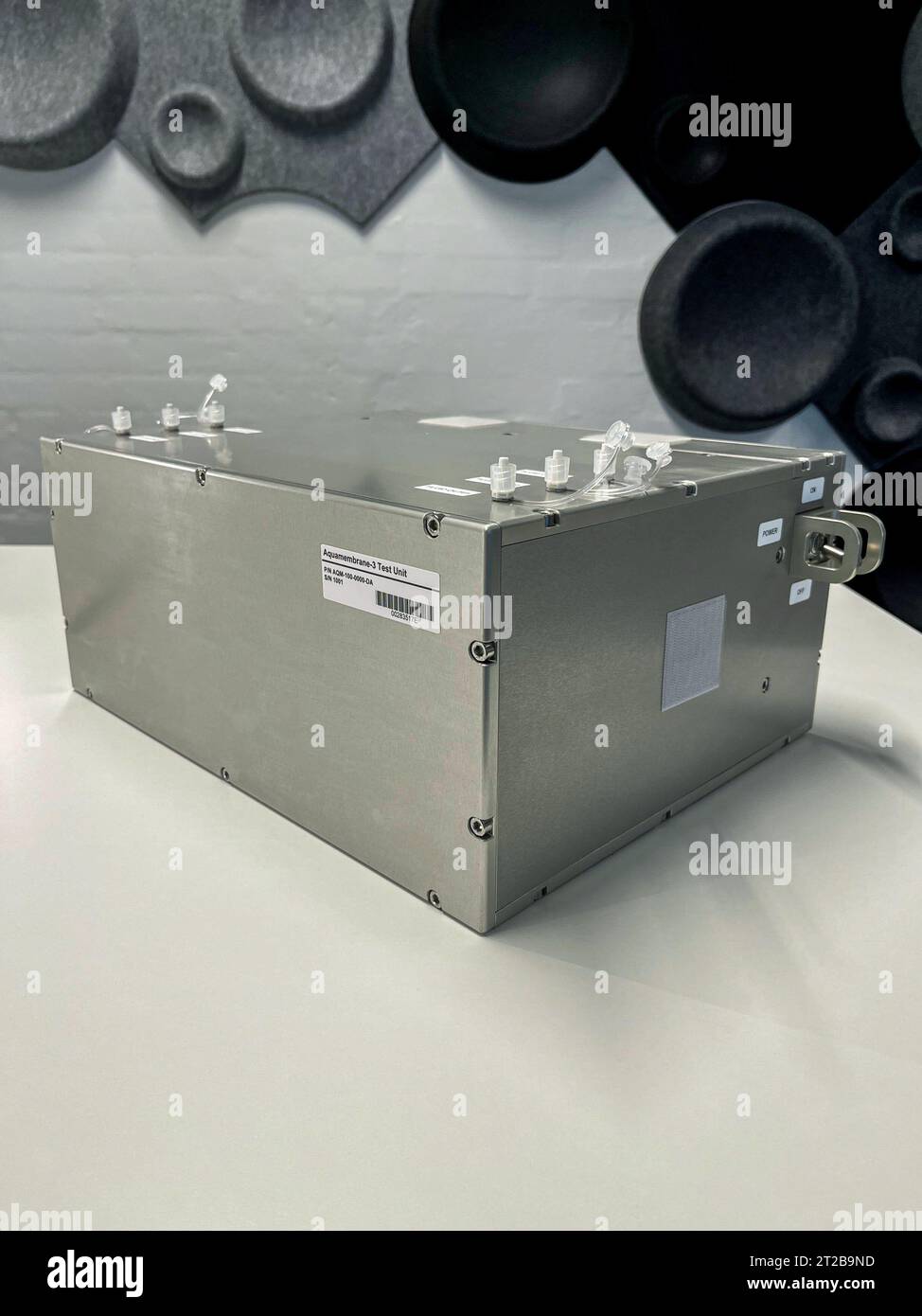 The Aquamembrane-3 unit contains forward osmosis membranes and fluid system components for ...