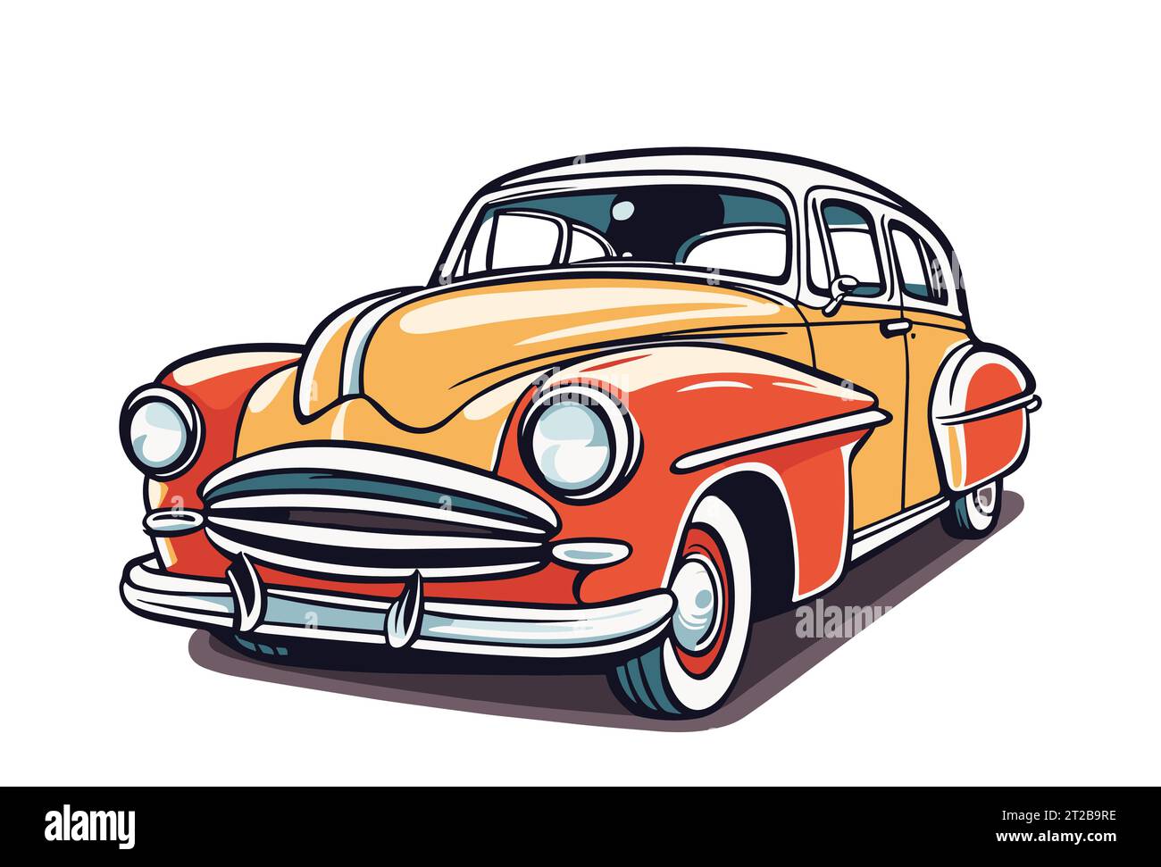 Stylish abstract retro car vector art illustration Stock Vector Image ...