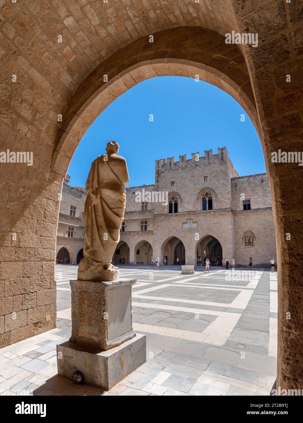 Antique architecture of old town, famous Knights Grand Master Palace ...